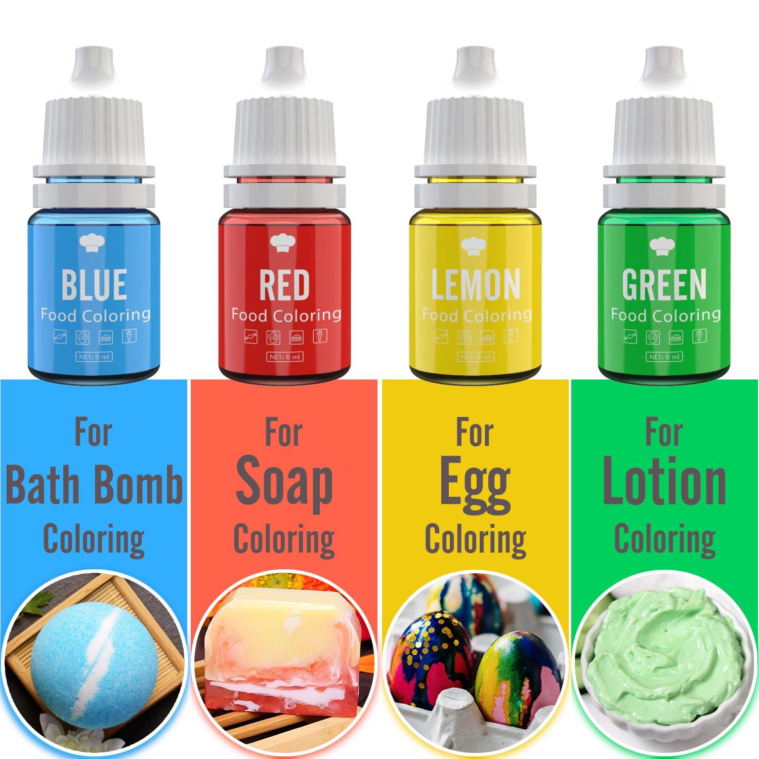 24 Vibrant Food Coloring Set for Baking & Decorating - Liquid Colors ...