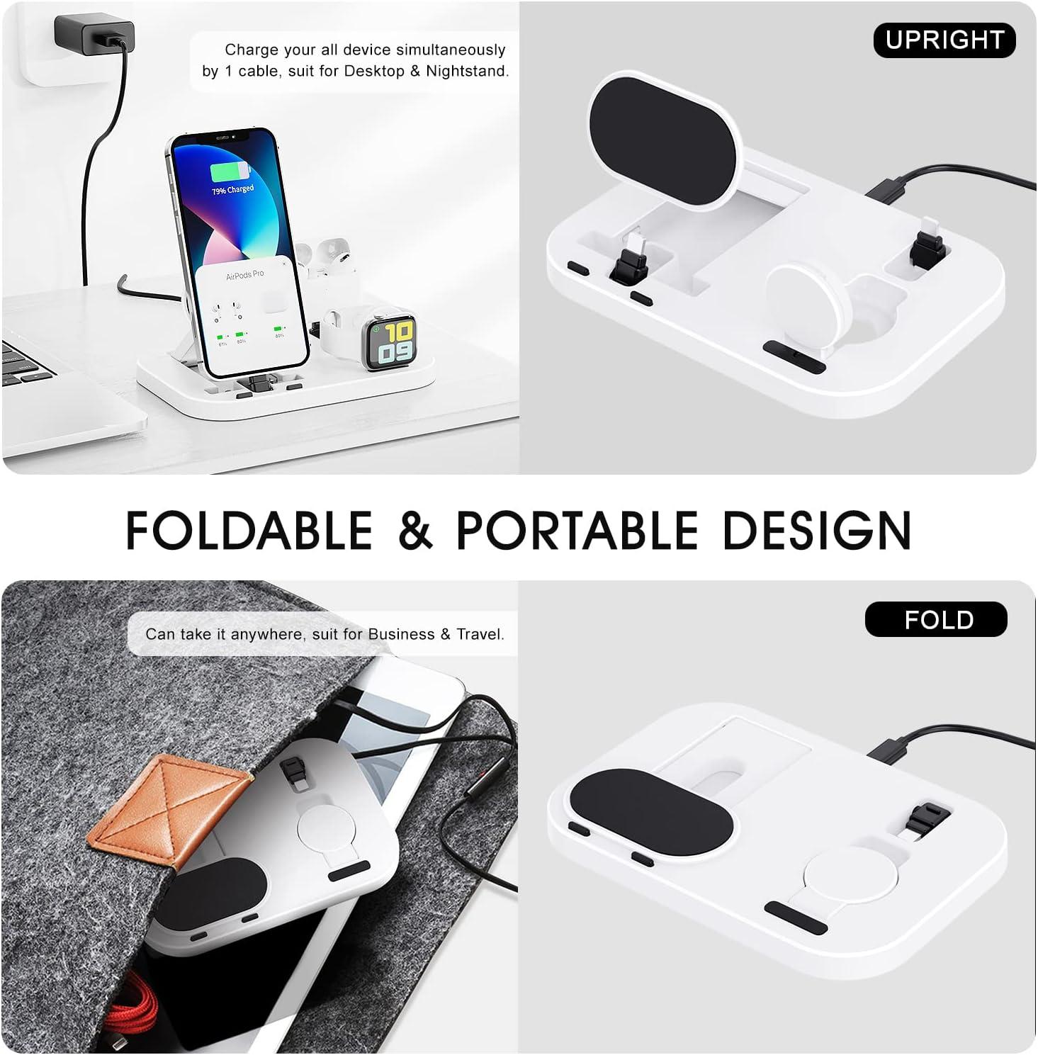 3 in 1 Portable Charging Station for Apple Products | Foldable Dock for ...