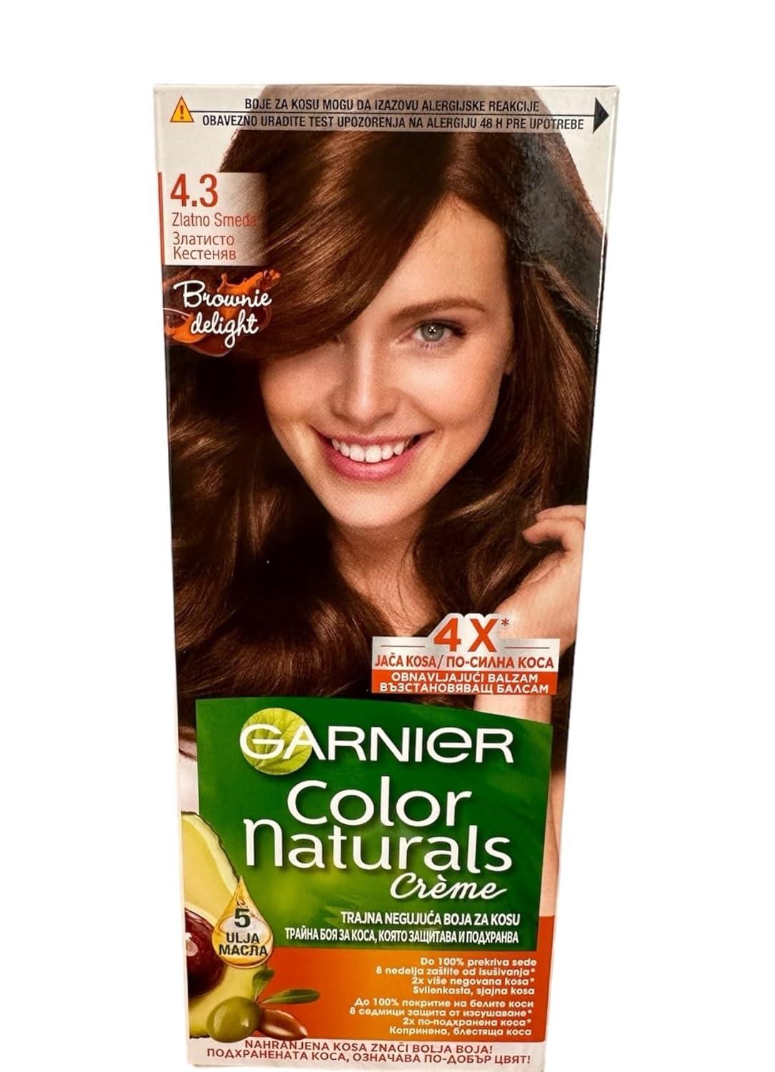 Garnier Color Naturals Hair Dye 4.3 Golden Brown - International ...