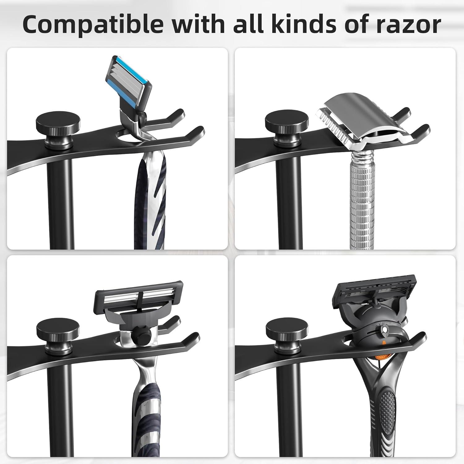 Pickpiff Razor Plane Stand with Brush Holder - Heavy-Duty Stainless ...