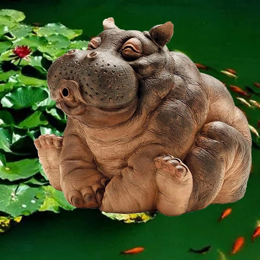 Nanga Bawa Animal Fountain Spitter Carp and Hippo Garden Water Feature ...