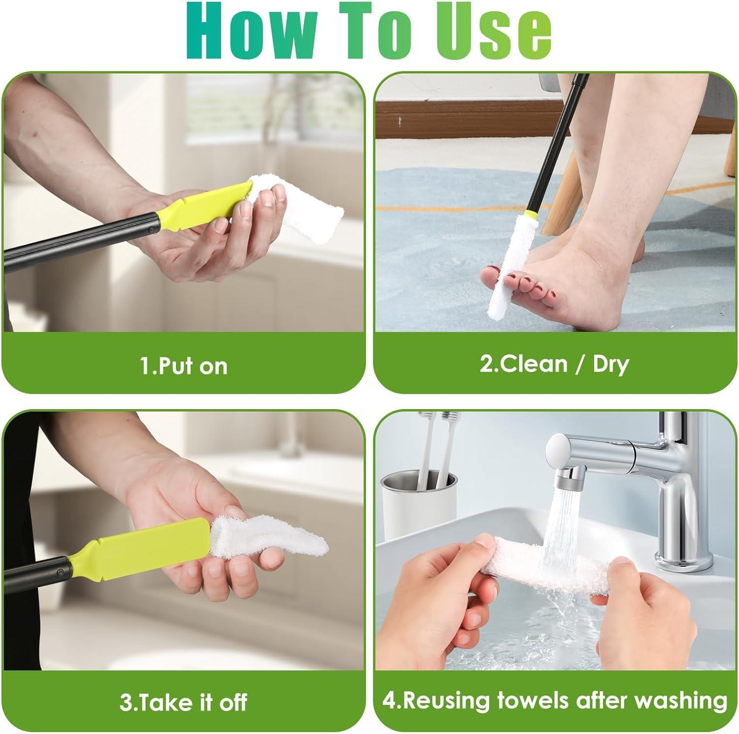 Adjustable Foot Washing Brush with Long Stem - Perfect for Seniors ...