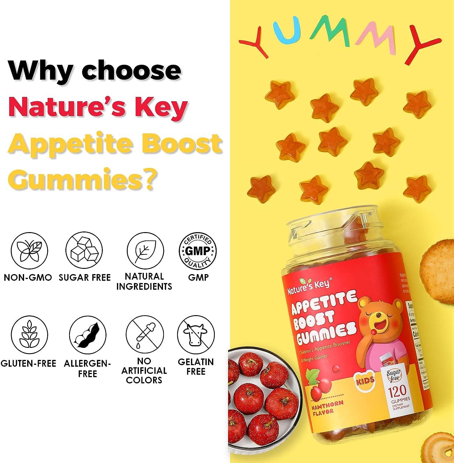 Nature's Key Appetite Booster Gummies - Hawthorn Flavor - 120 Count ...