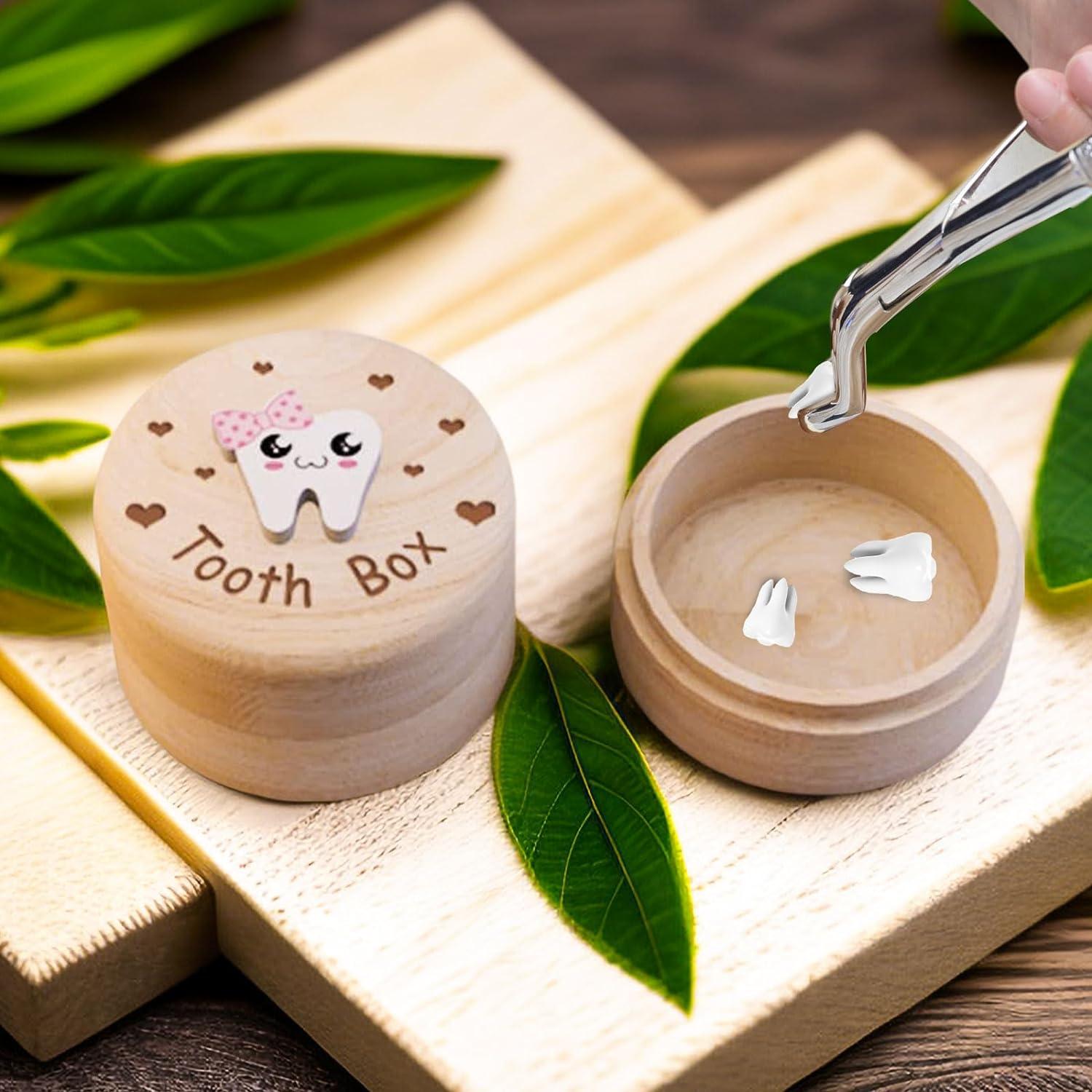 wlertcop Wooden Tooth Storage Box Tooth Box Baby Teeth Box Save ...