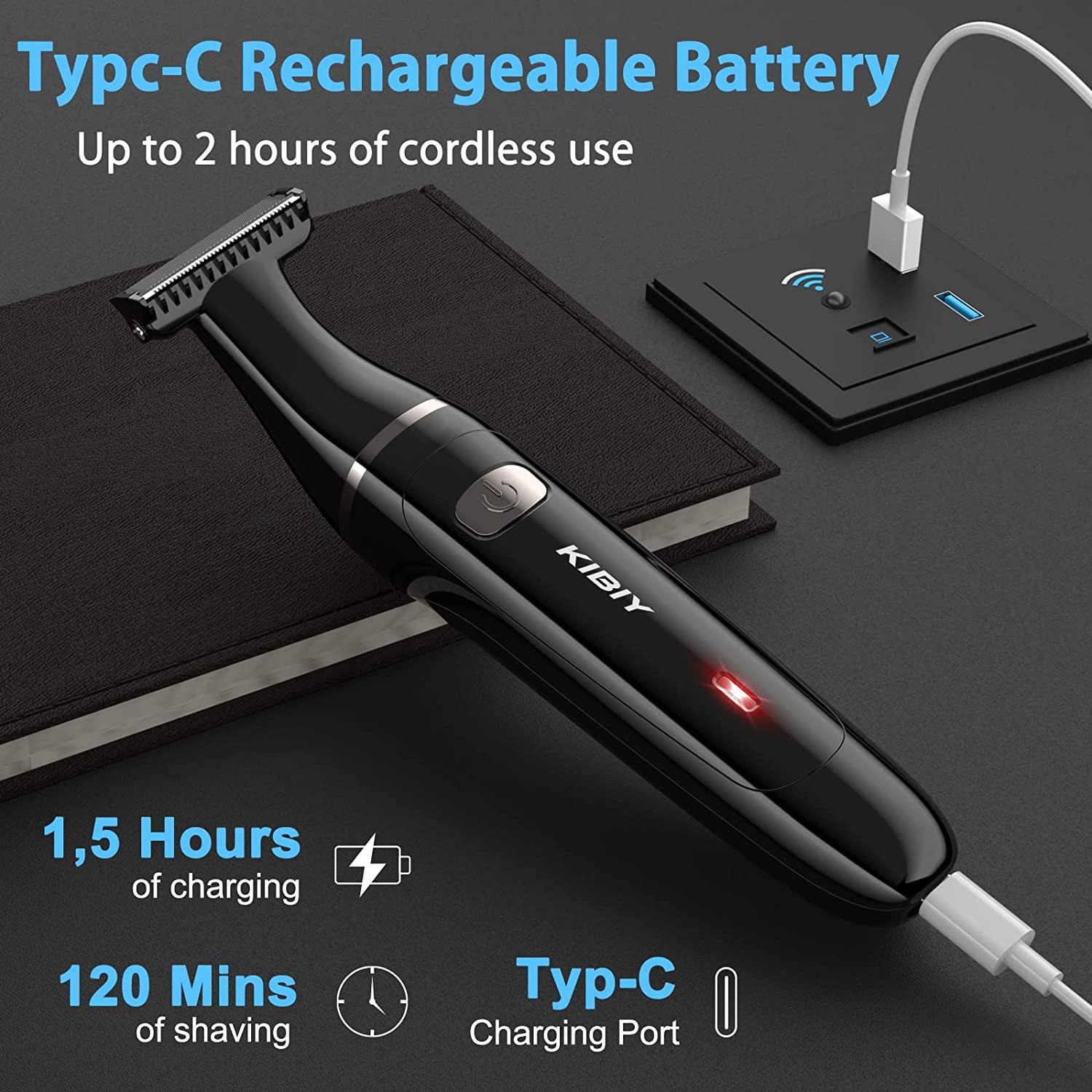 Kibiy Groin Trimmer for Men - Rechargeable IPX7 Waterproof Body Hair ...