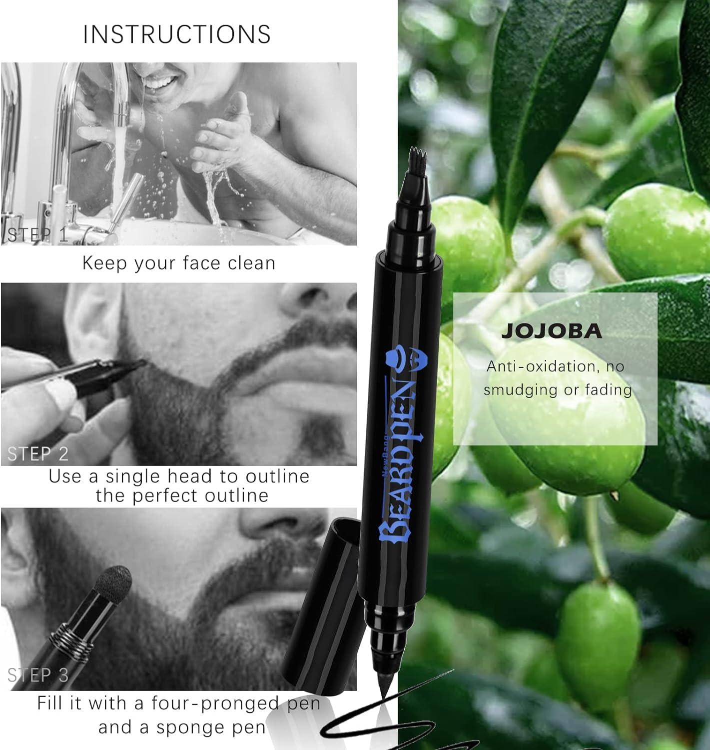 NewBang Beard Pencil Filler 4 Tip Kit - Waterproof & Longlasting Beard ...