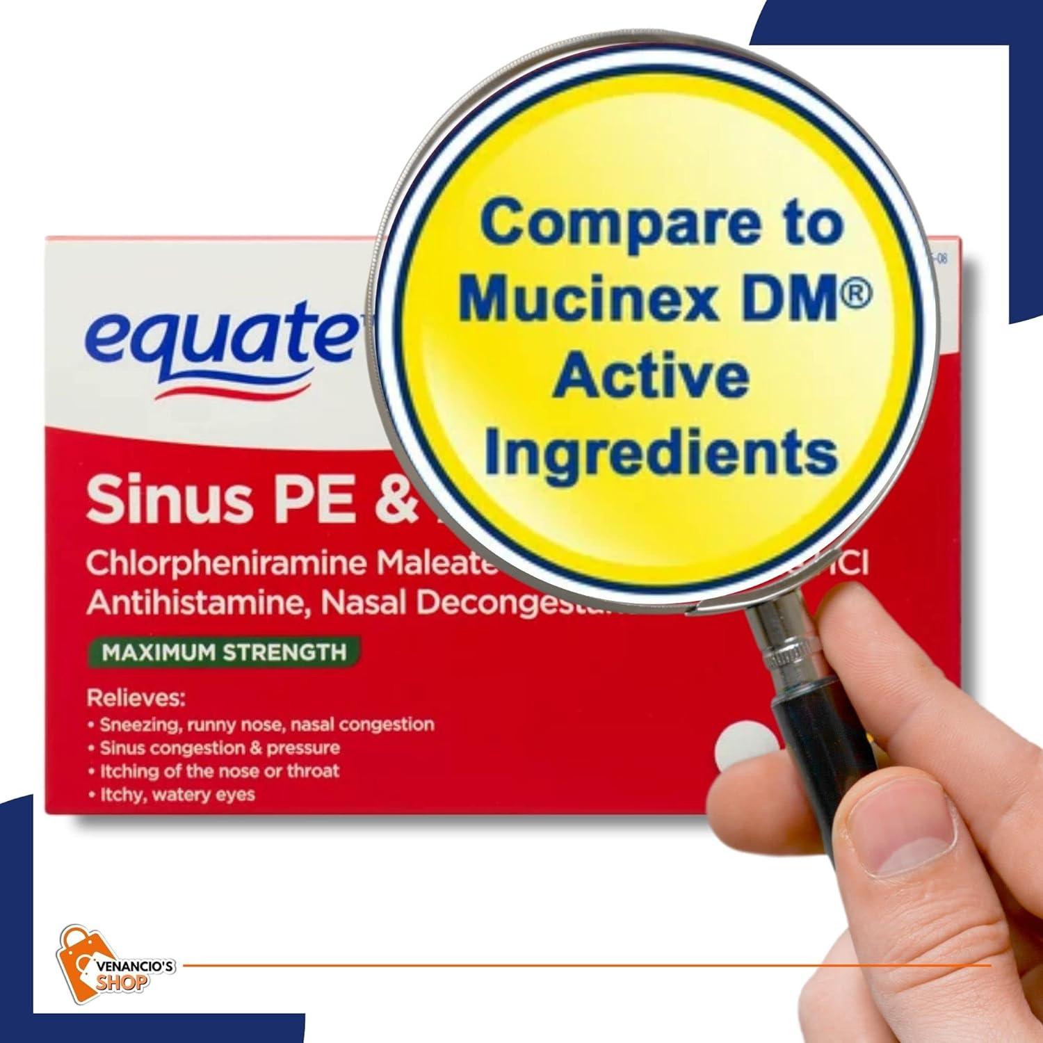 Equate Sinus & Allergy Relief PE Tablets - Maximum Strength ...
