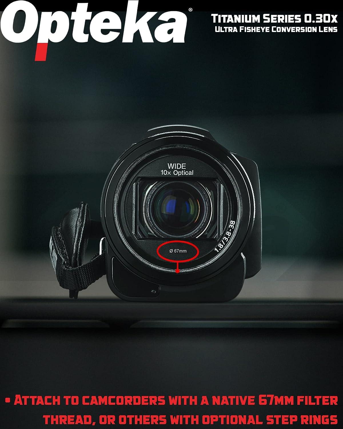 Opteka OPT-SC67FE Titanium Series 0.3X HD Ultra Fisheye Lens for 67mm ...