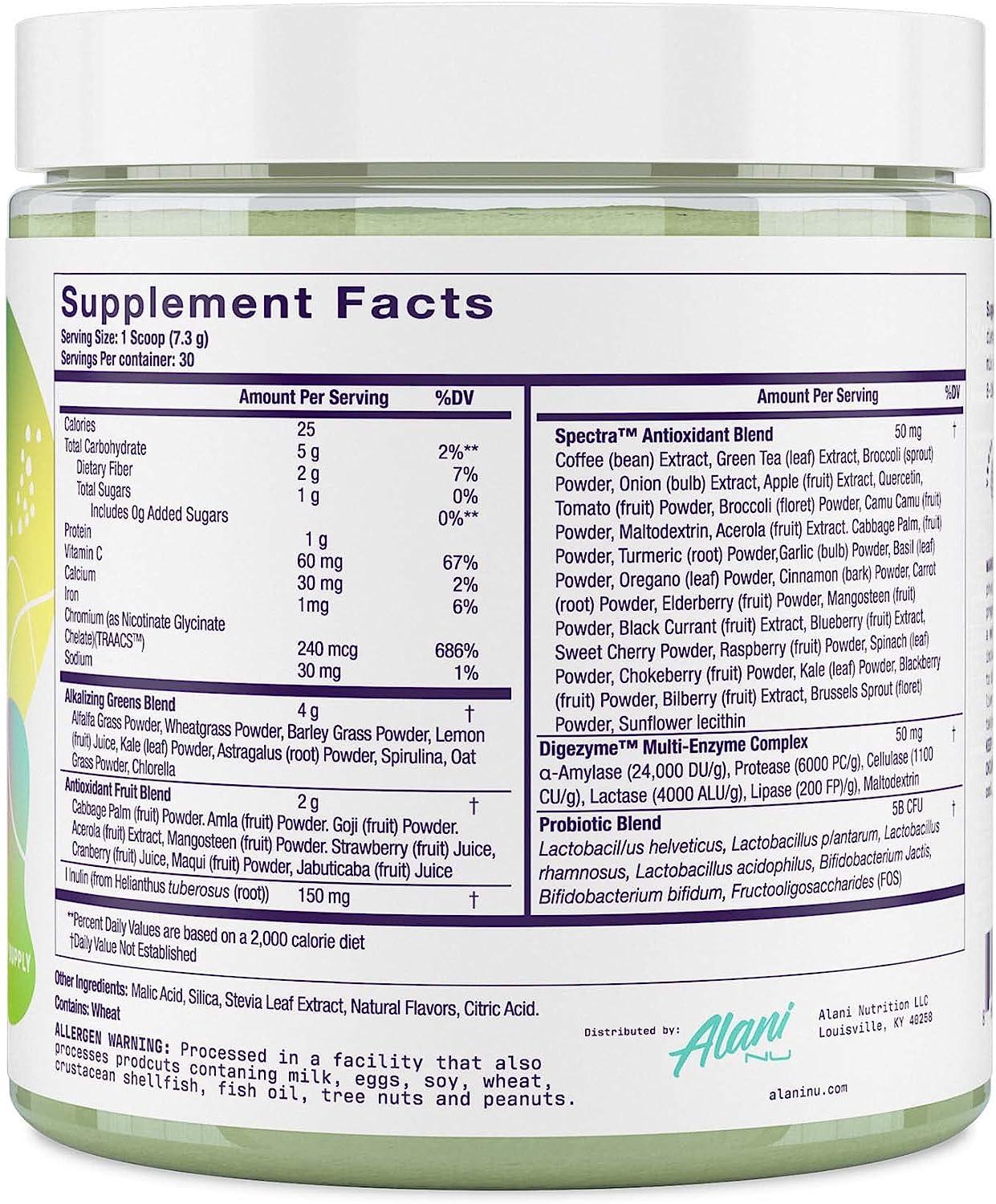 Alani Nu Super Greens Powder - Premium Superfood Supplement with ...