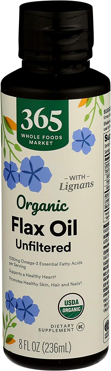 365 Whole Foods Flax Seed Oil Unfiltered High Lignan Organic - 8 Fl Oz ...