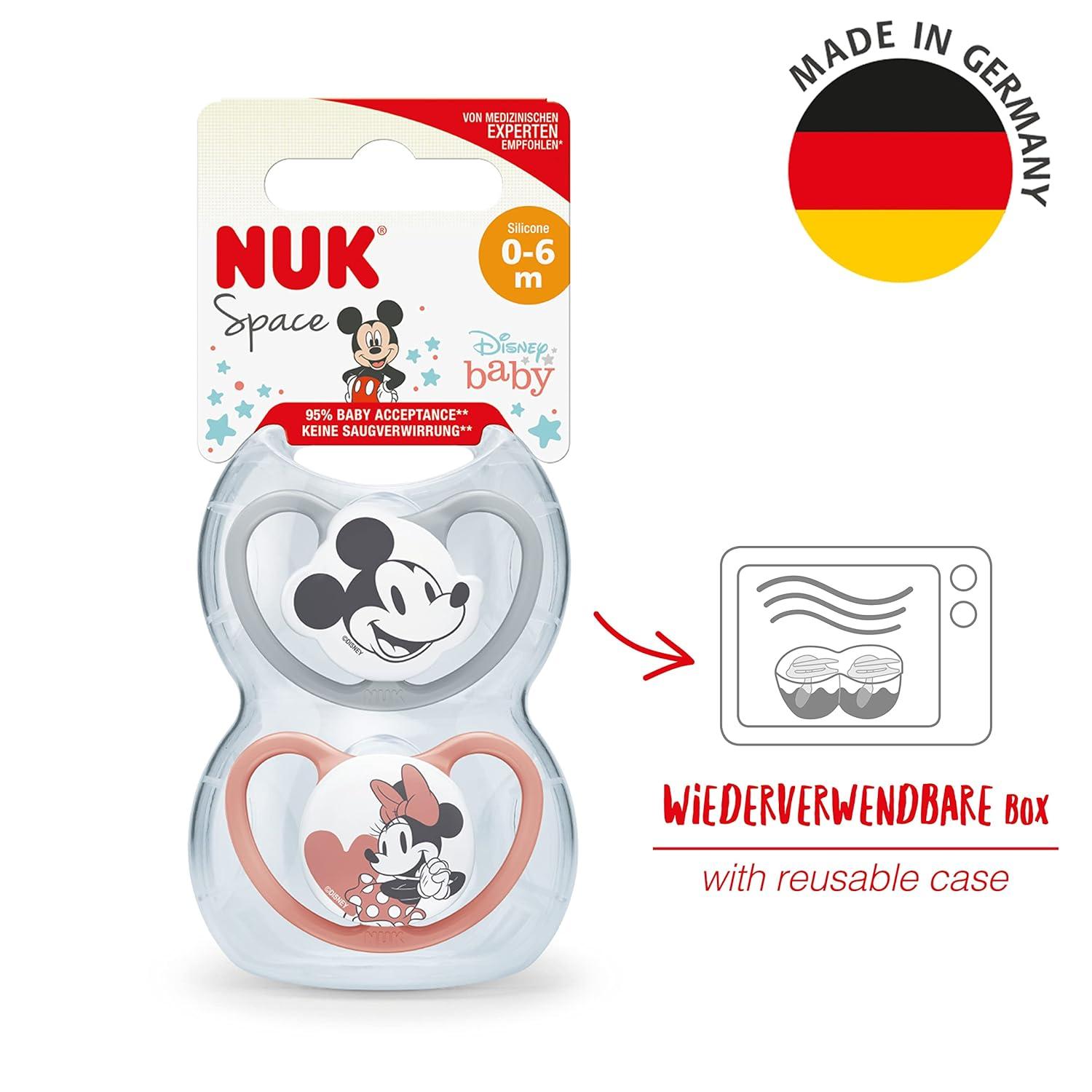 Nuk Space Pacifier Set - 0-6 Months | BPA-Free Silicone | Mickey Mouse ...