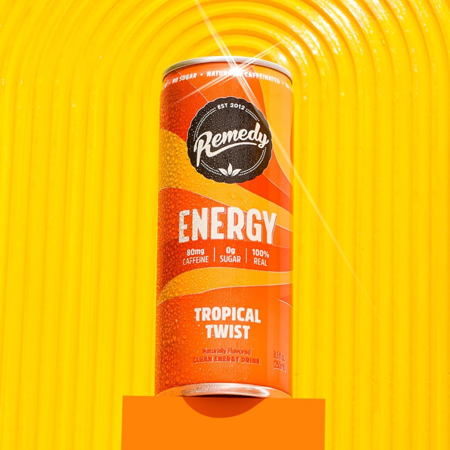 Remedy Natural Energy Drink - Tropical Twist & Berry Blast Mixed Pack ...