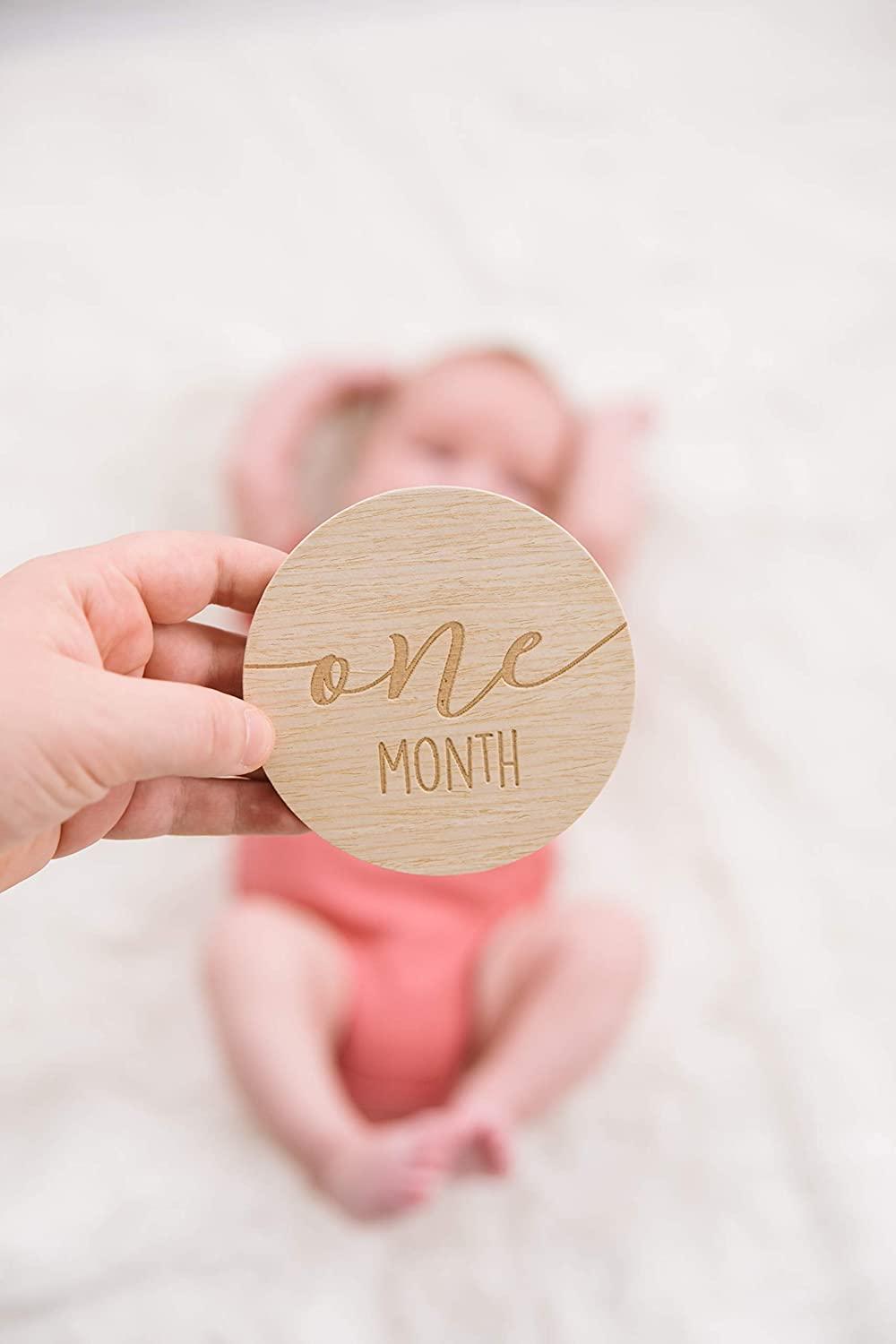 Gender-Neutral Baby Welcome Sign & Milestone Discs for Photos ...