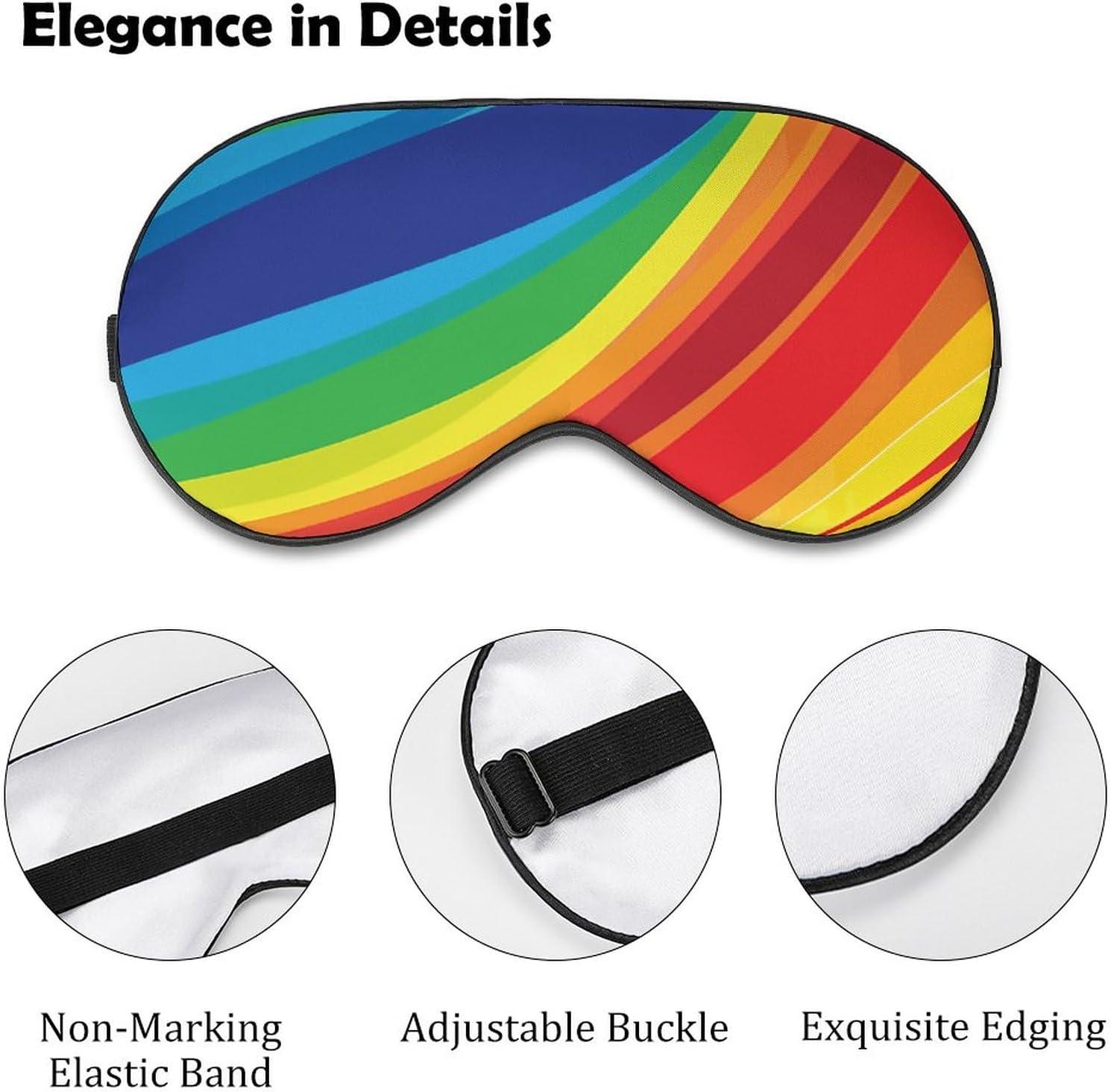 Abstract Rainbow Sleep Mask Eye Cover | Adjustable Strap for Men and ...