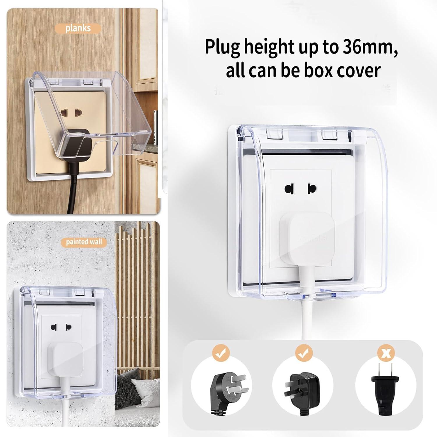 Sipiris Self-Adhesive Socket Cover - 86 Wall Switch Splash Protection ...