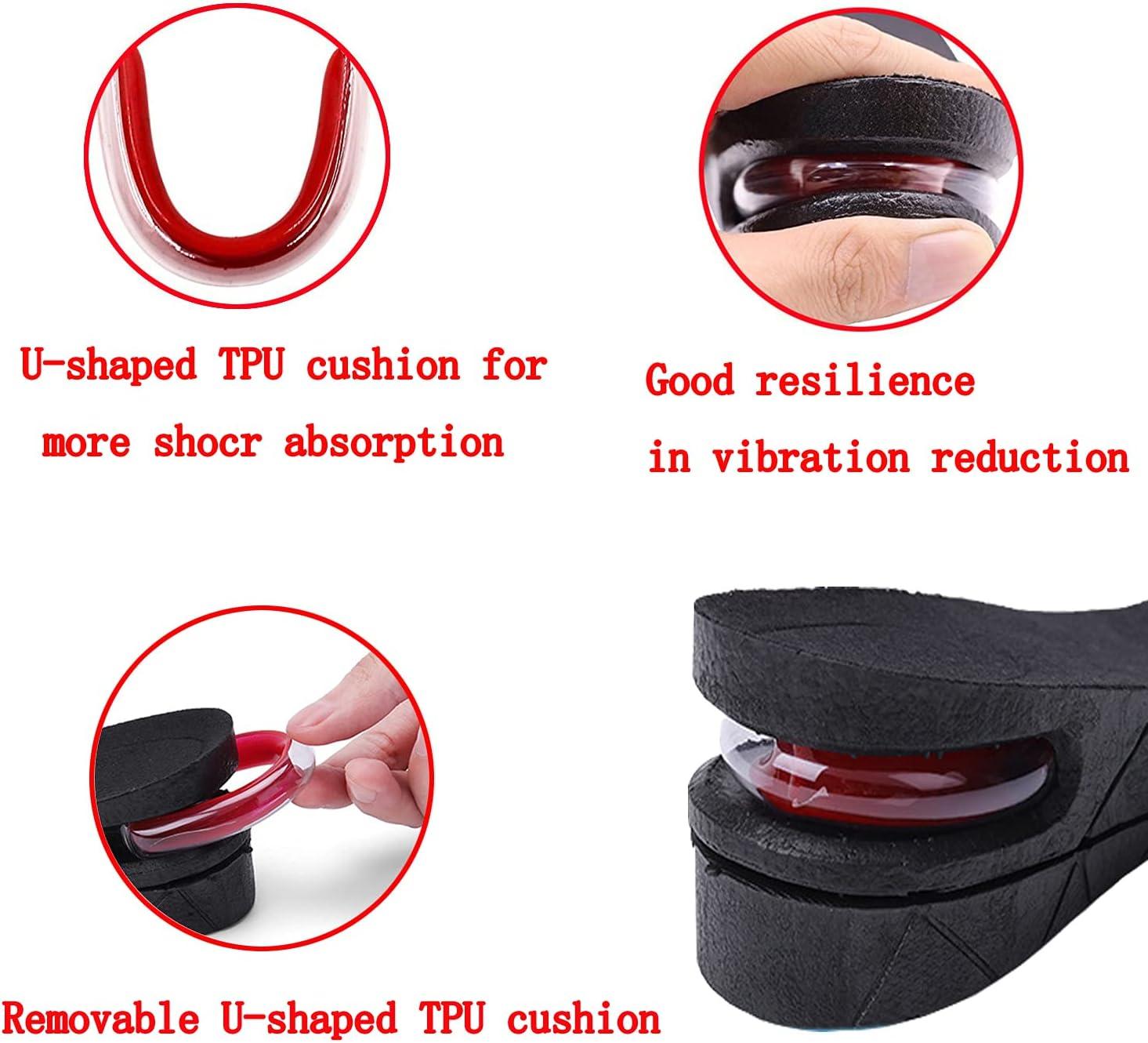 NEUTRY Breathable 4 Layers 3.54 inch Height Increasing Insole Shoe Lift ...