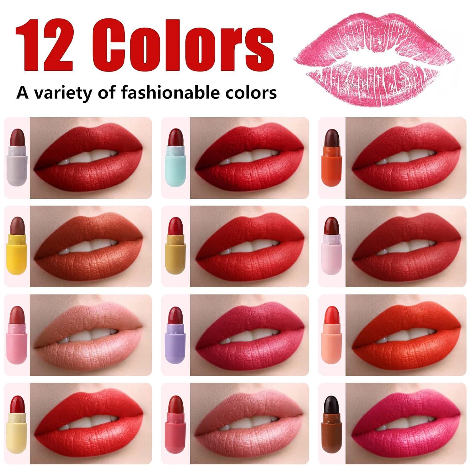 Homeit Lipstick Set for Girls - Waterproof & Portable Mini Lipsticks ...