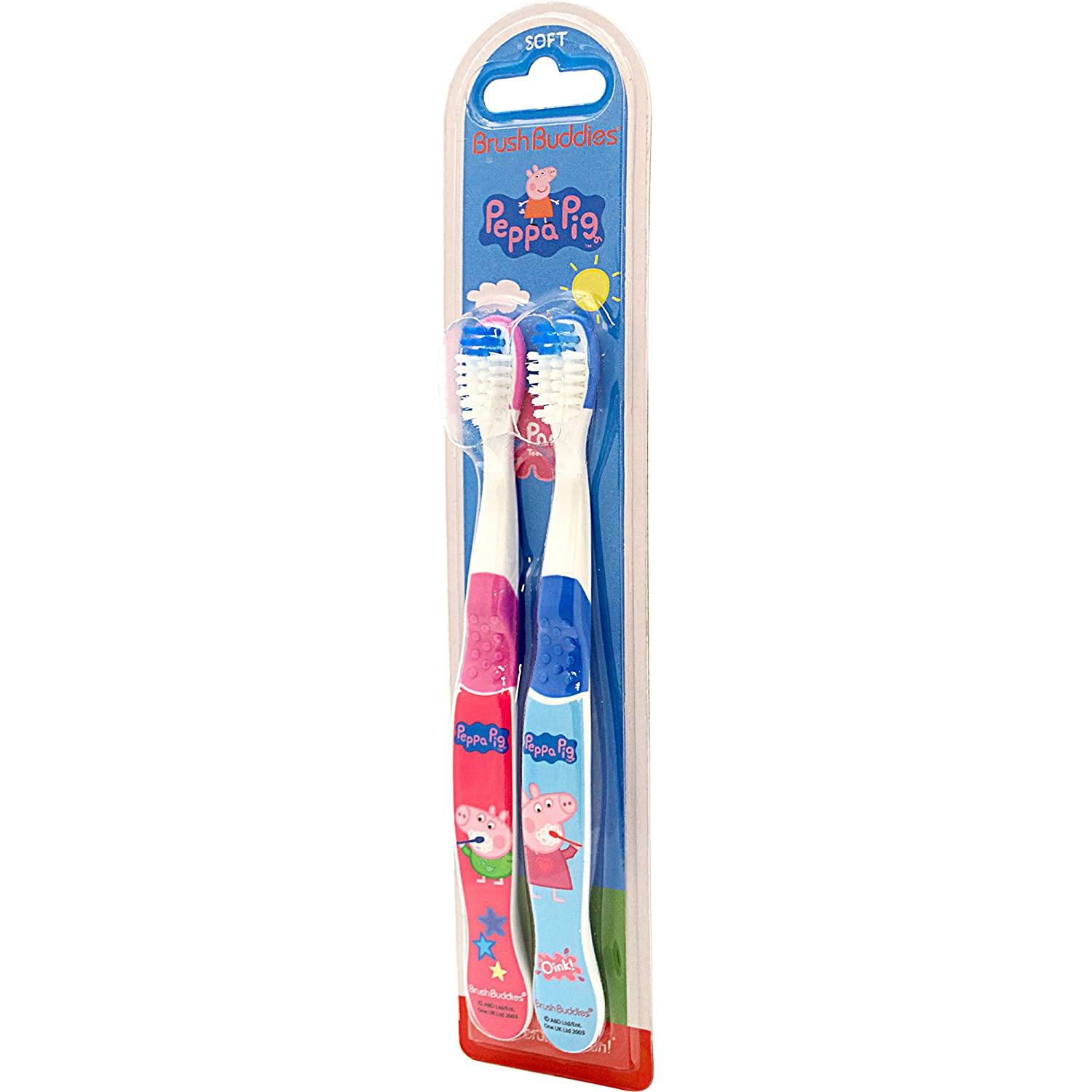 Brush Buddies Peppa Pig Toothbrush 2 Pack - Kids Dental Care Set | Buy ...
