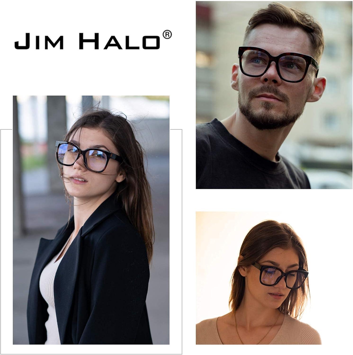 JIM HALO Blue Light Blocking Glasses for Women | Oversized Square ...