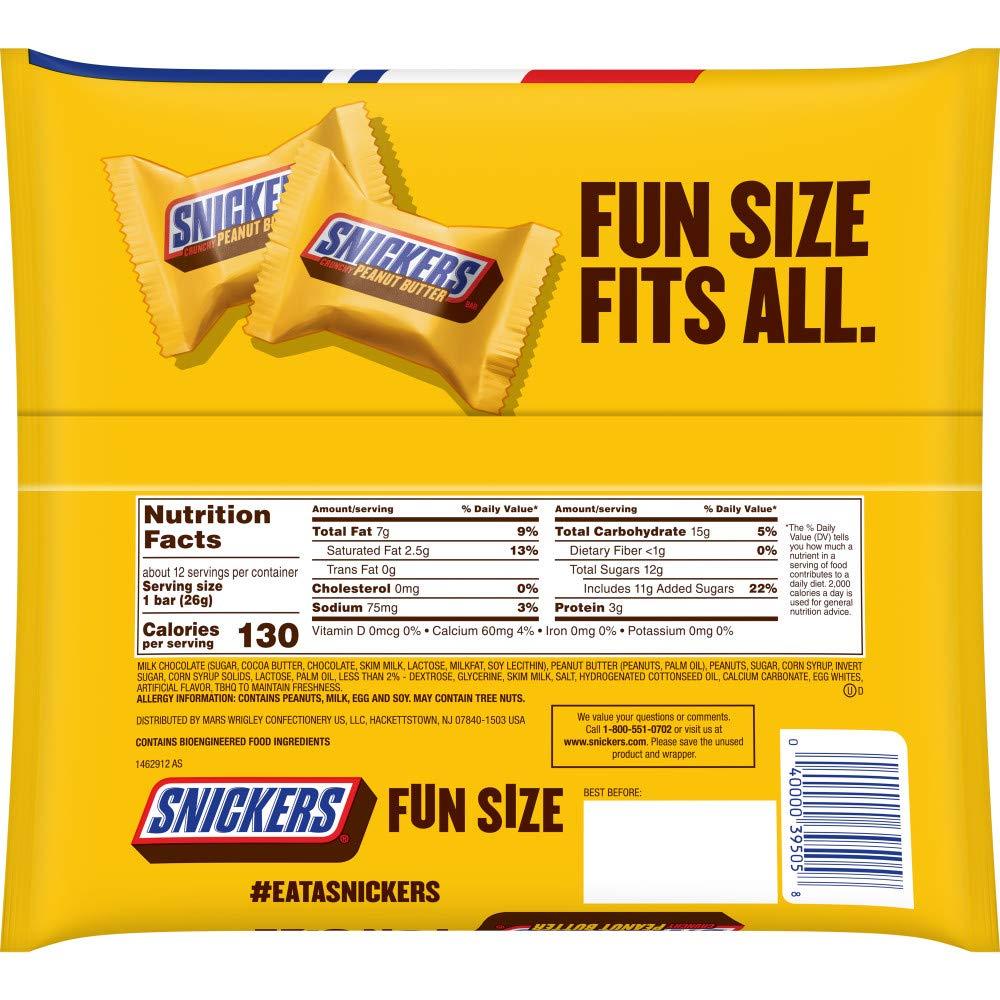 Snickers Crunchy Peanut Butter Squared Fun Size Chocolate Candy Bars ...