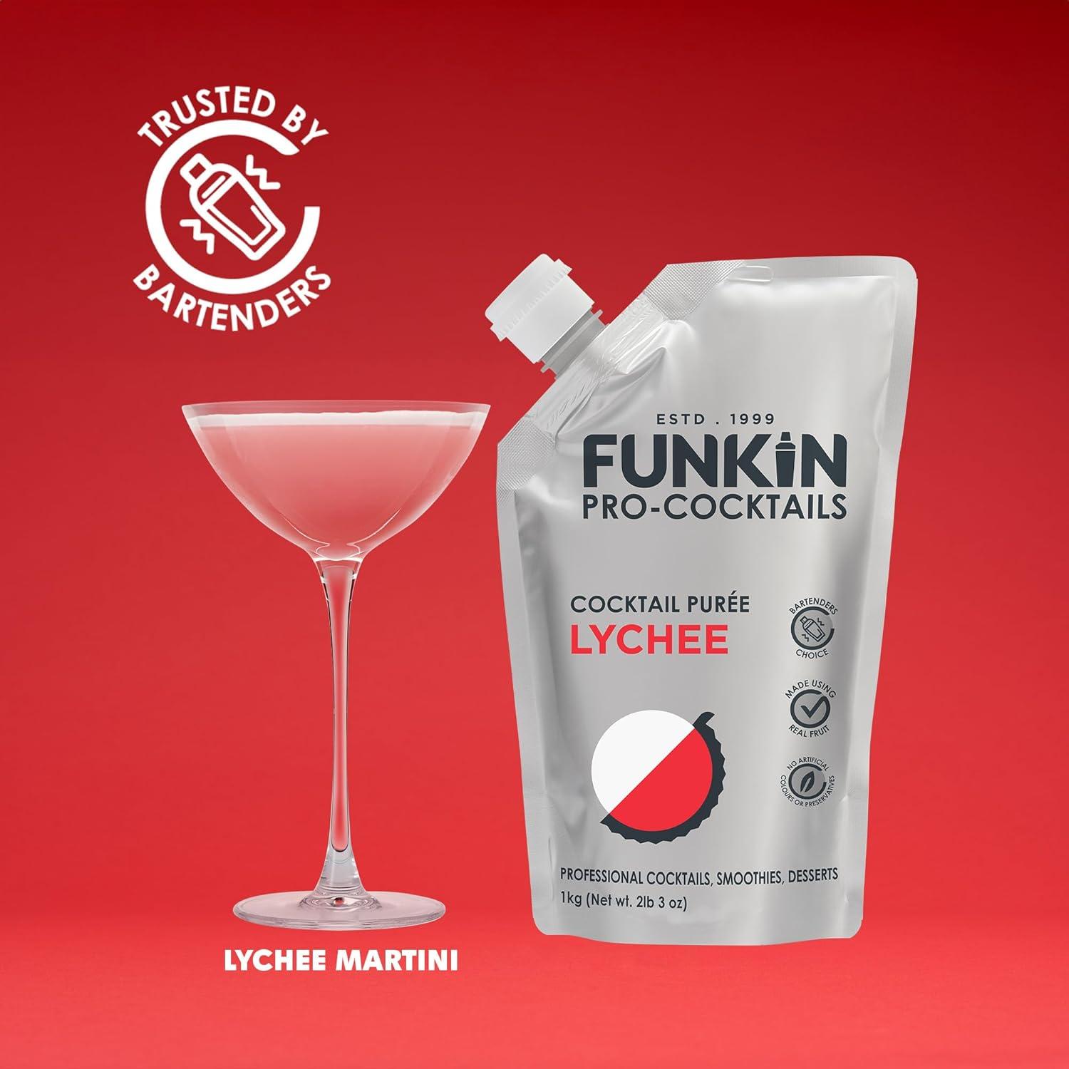 Funkin Pro Lychee Fruit Puree 1kg - Premium Quality for Cocktails ...