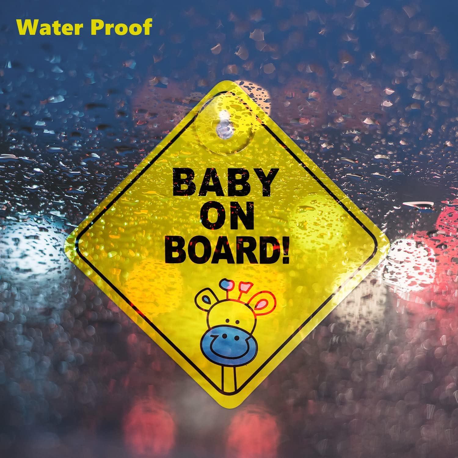 Baby on Board Sign for Car - 2PCS Kids Safety Warning Sticker with ...