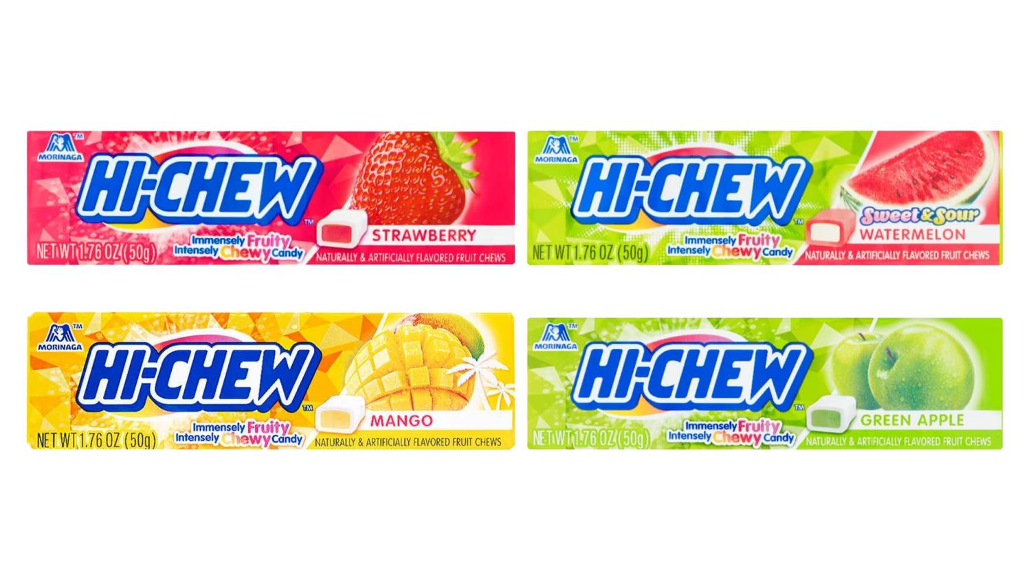 Hi-Chew Mix Flavours Bundle Chewy Sweets Stick Pack 50g (Pack of 4 ...