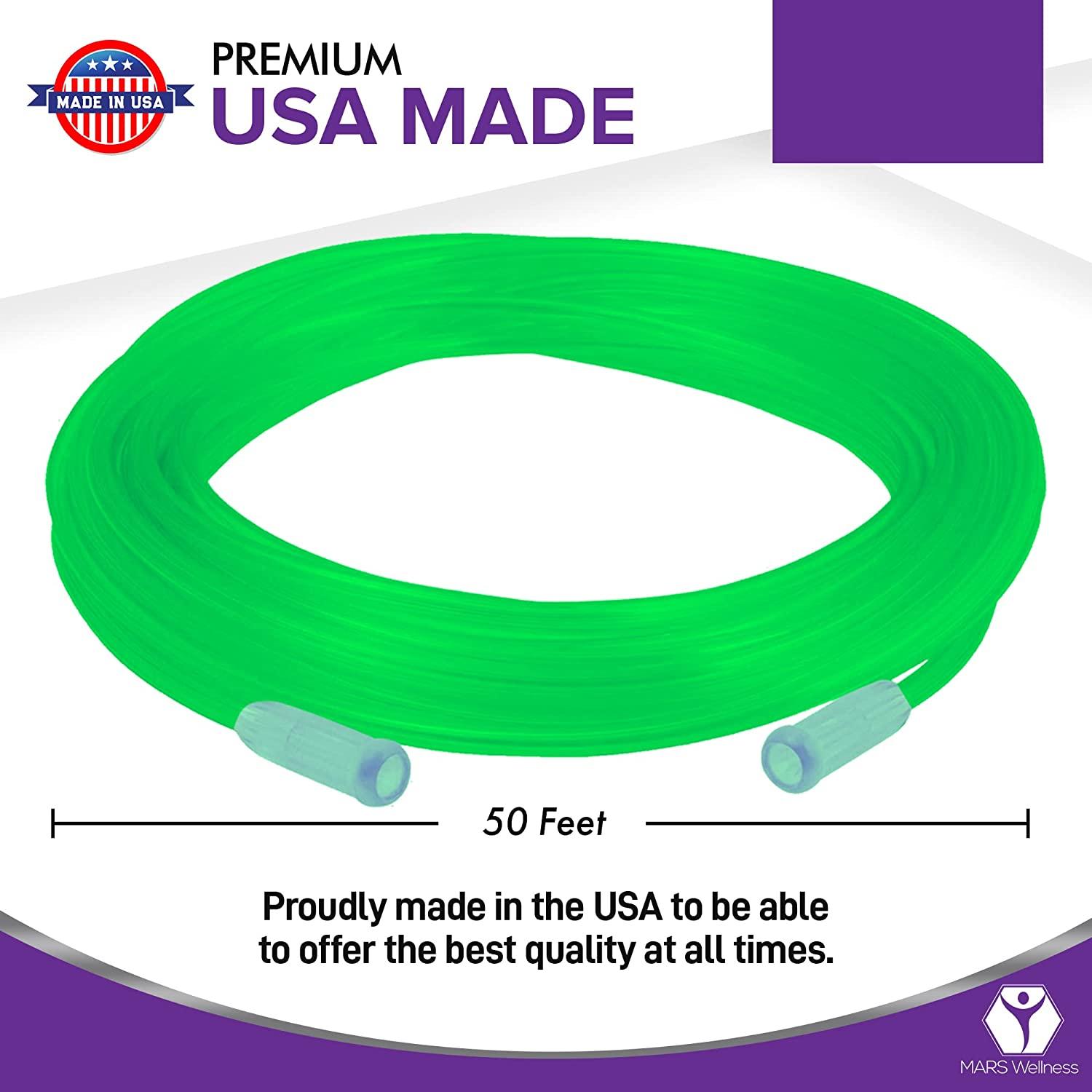 Mars Wellness Premium Green Crush Resistant Oxygen Tubing 50ft (Pack of ...