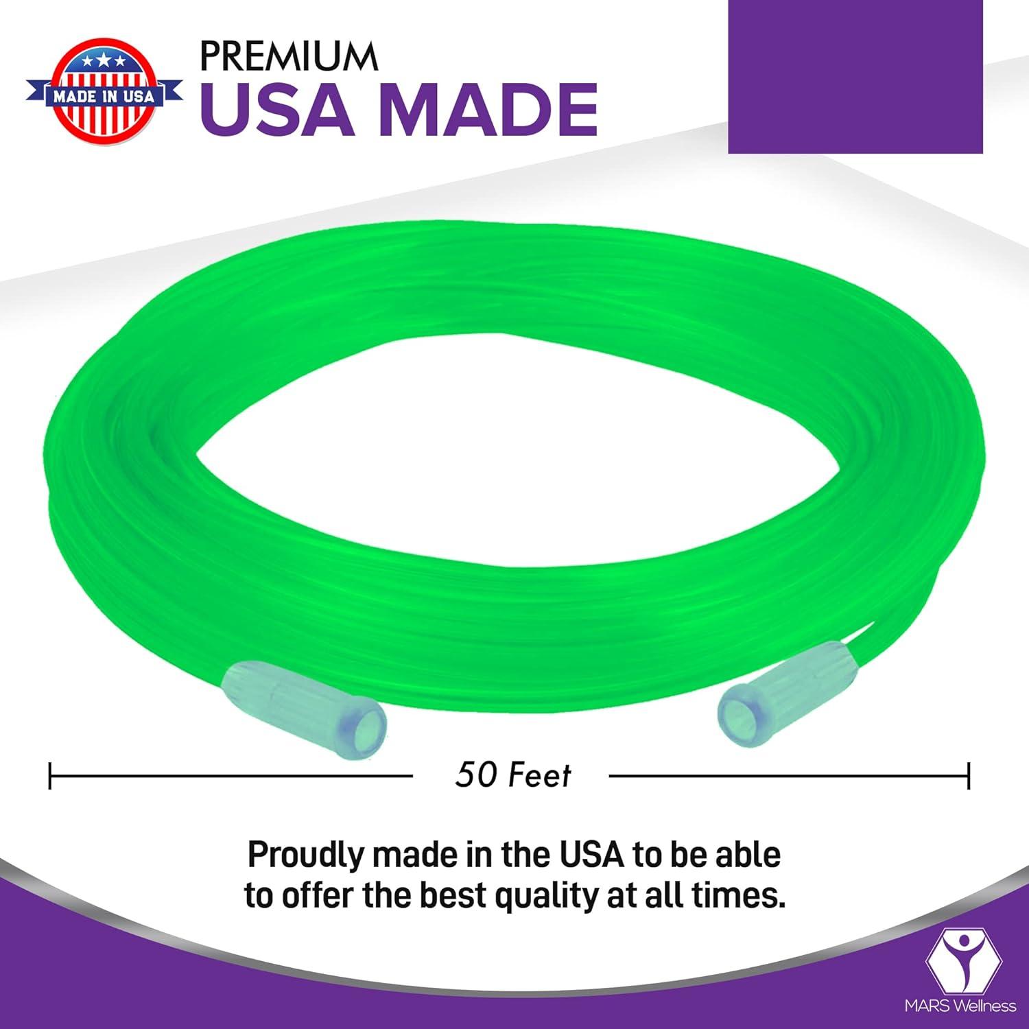 Premium Green Crush Resistant Oxygen Tubing - Extra Long 50ft - Pack of ...