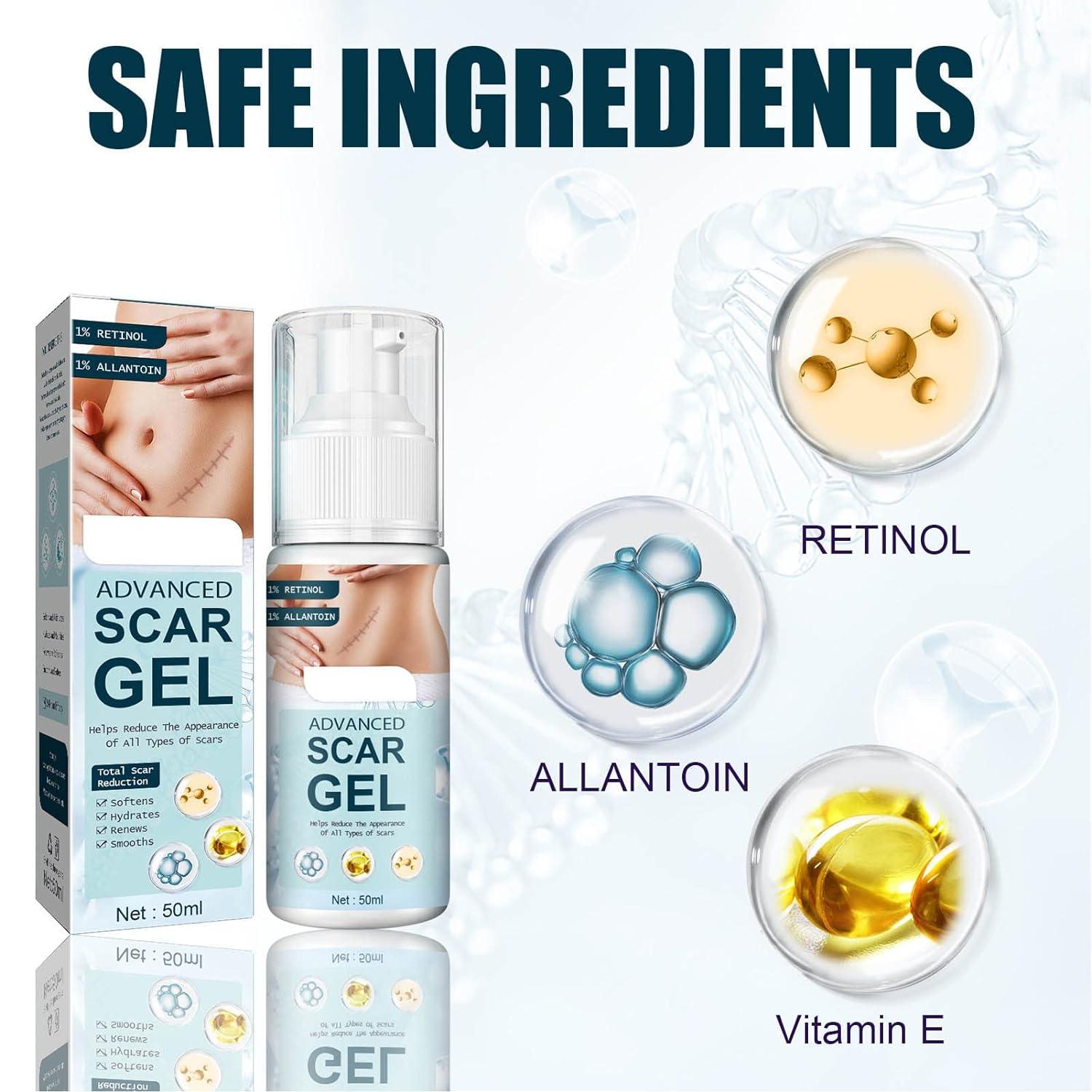 Stretch Marks & Scar Gel 50ml - Safe Vitamin E Formula for Effective ...