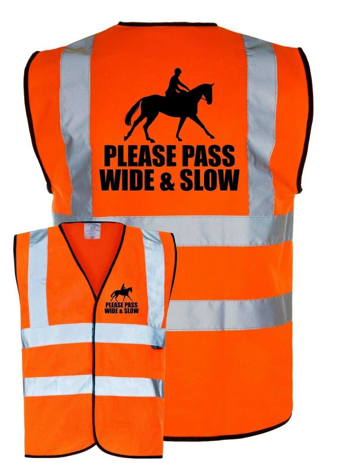 Equine Hi-Vis Please Pass Wide and Slow Horse Equestrian Safety Orange ...