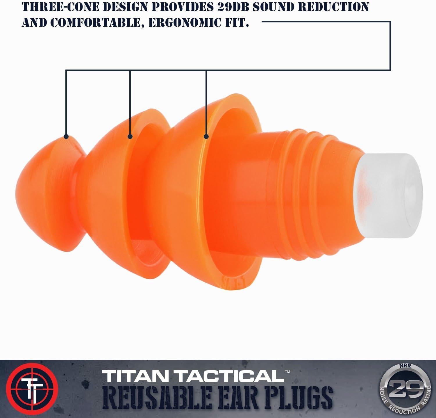 Titan Tactical 29NRR Shooting Ear Plugs + Clear Range Ballistic Glasses ...