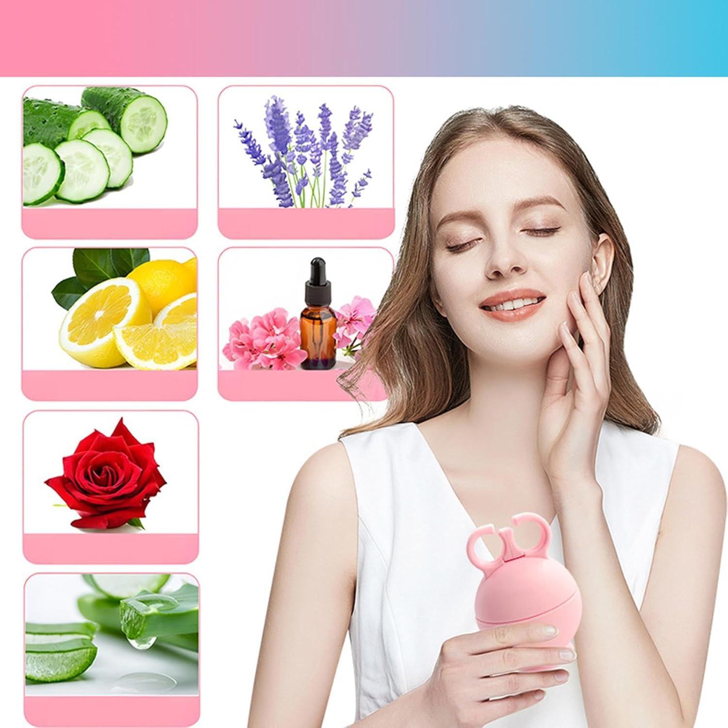 Facial Ice Shape for Women & Men - Reusable Spherical Ice Ball Scooter ...
