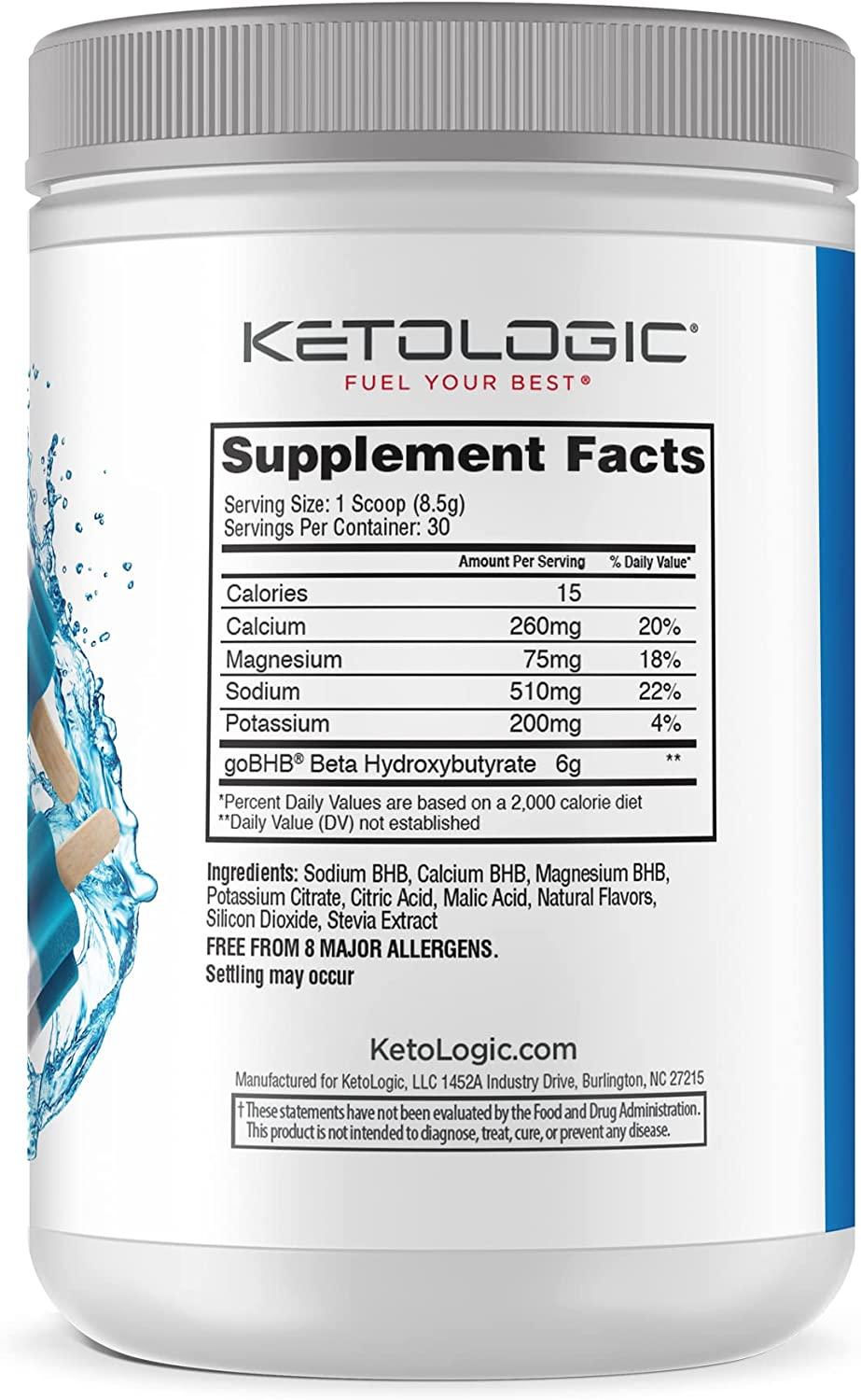KetoLogic BHB Exogenous Ketones Powder with Electrolytes & Patented ...