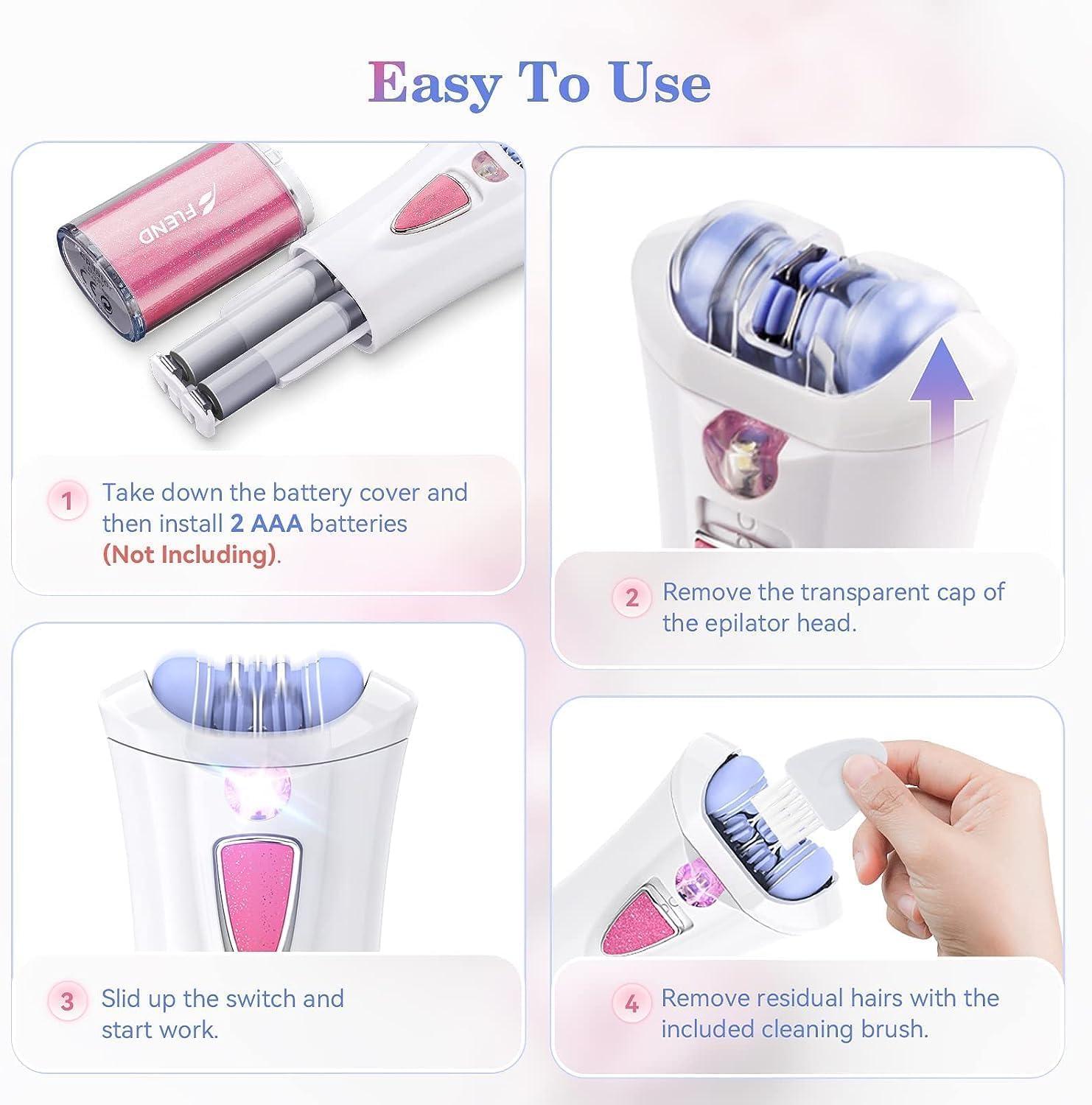 Women's Epilator Wireless Facial Epilator for Face & Body Electric Face ...