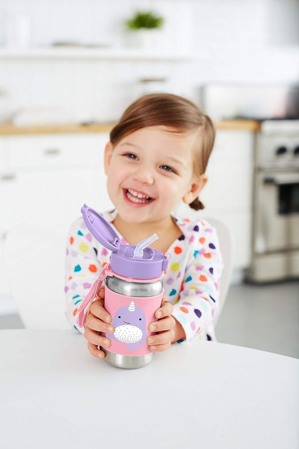 Skip Hop Toddler Sippy Cup with Straw - Zoo Stainless Steel Straw ...