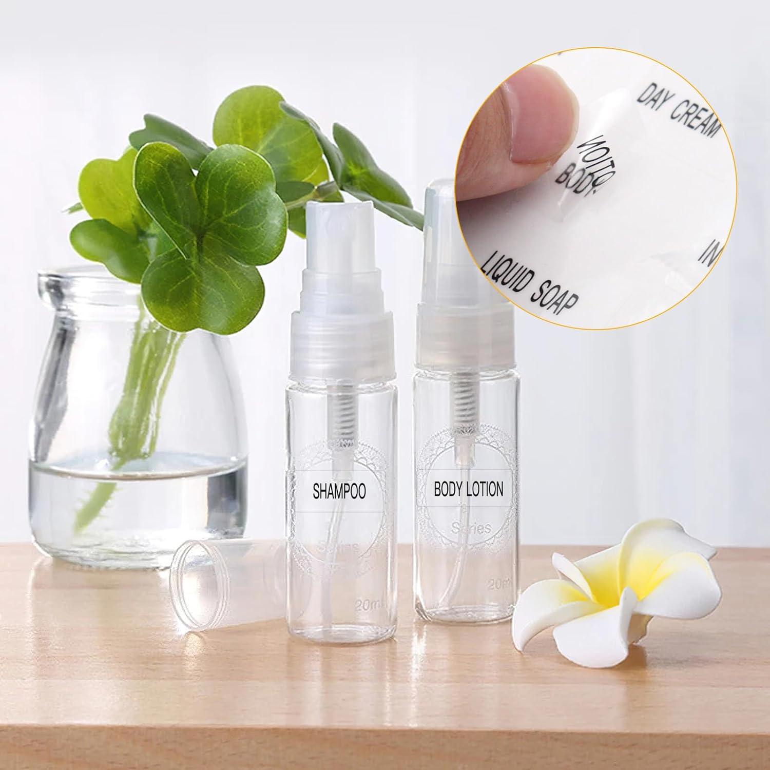 KSIWRE 300 PCS Waterproof Labels for Travel Size Bottles Clear Bathroom ...