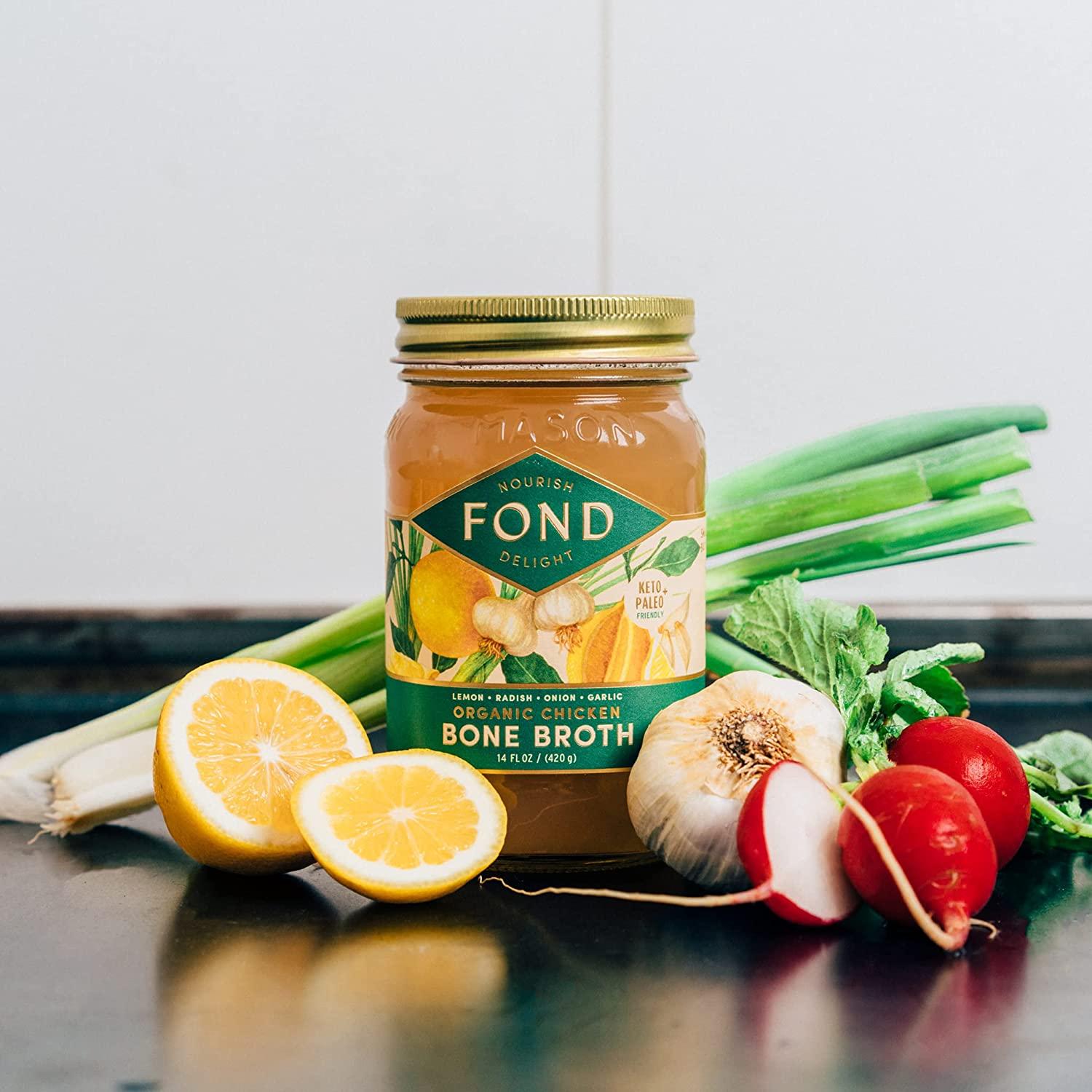 FOND Certified Organic Chicken Bone Broth - Spring Clean 14 Fl Oz (4 ...