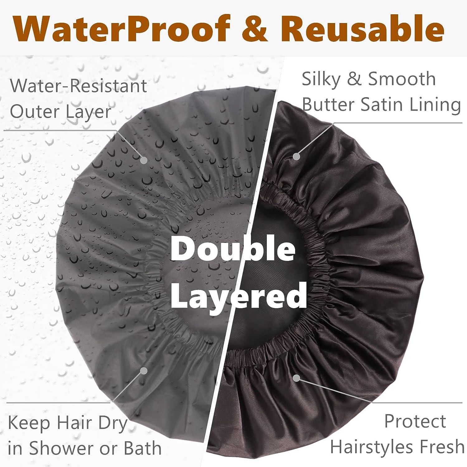 Adjustable Extra Large Shower Cap for Men and Women - Reusable and ...