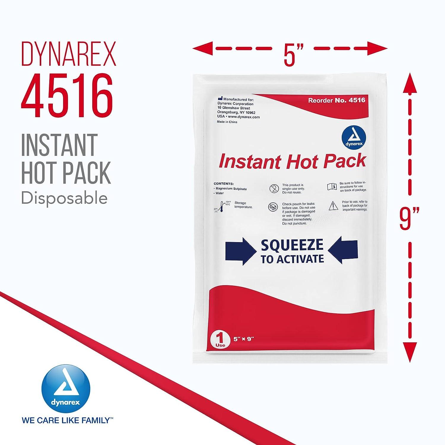 Dynarex Instant Hot Packs - Single-Use Heat Therapy for Muscle Relief ...