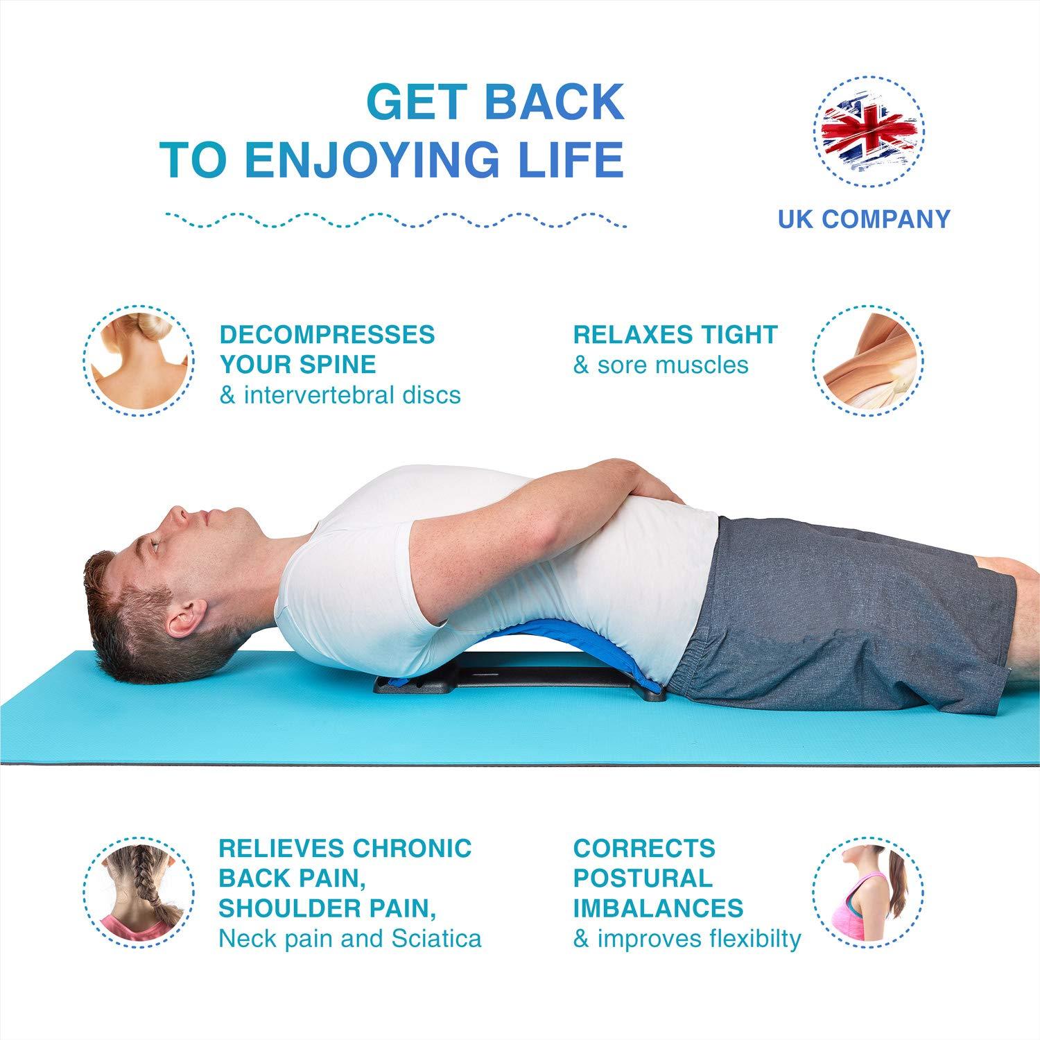 Slumbar Back Stretcher & Posture Corrector: Relieve Back, Shoulder, Neck, and Sciatic Pain with ...