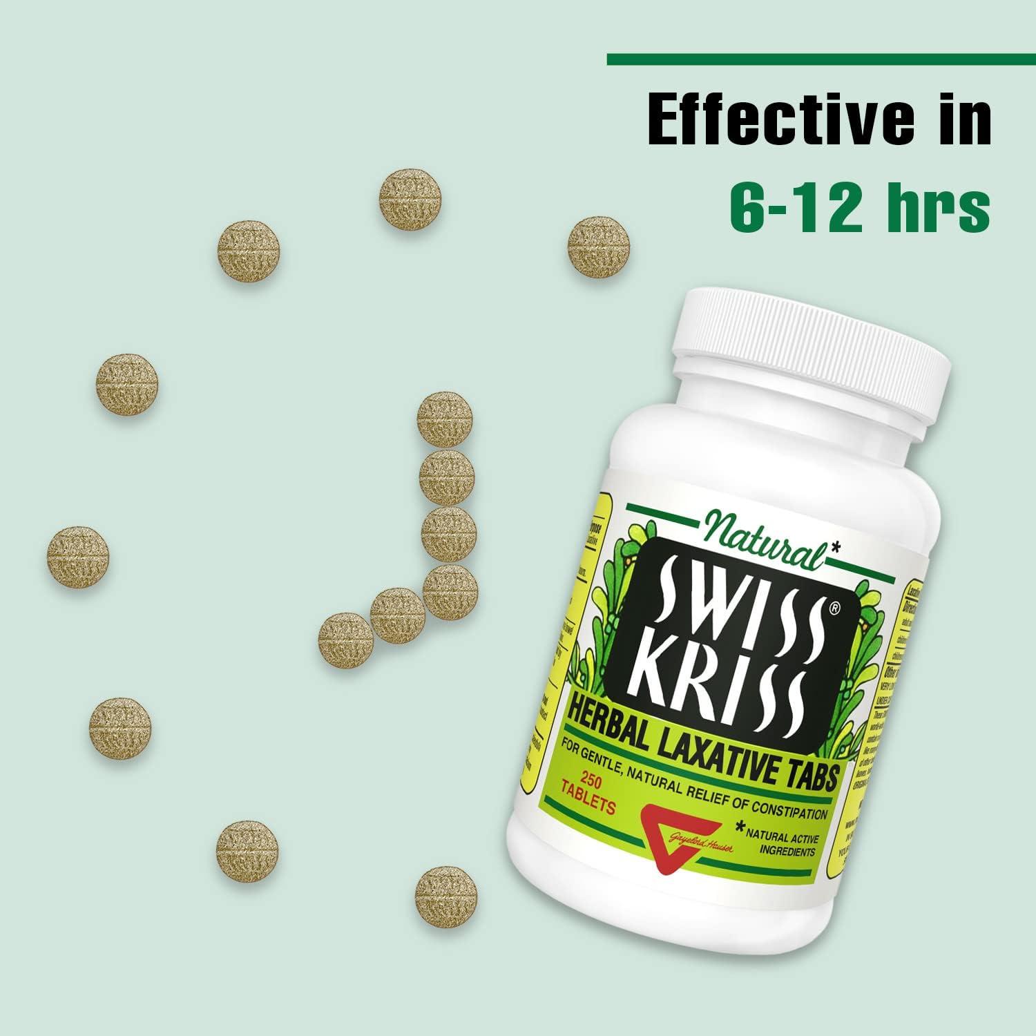 Swiss Kriss Herbal Laxative Tablets - Gentle & Natural Relief for ...