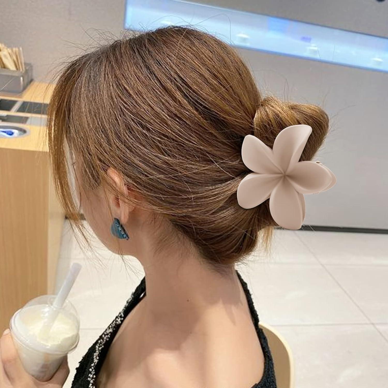 Matte Daisy Flower Hair Claw Clips - 6 Pack Floral Hair Clips for Women ...