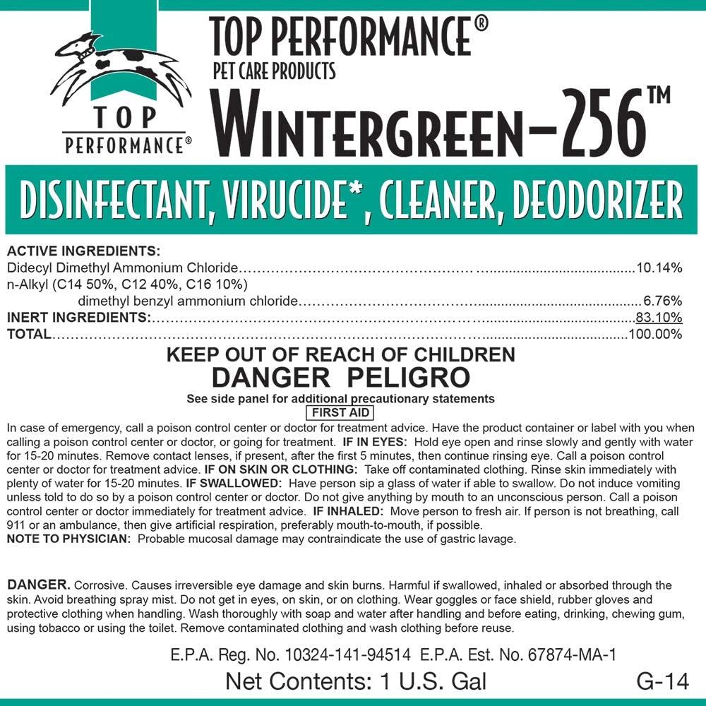256 Pet Disinfectant Wintergreen 128 fl oz - Powerful Cleaning Solution ...