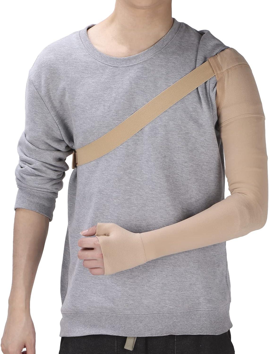 Arm Stocking with Cuff - Lymphedema Compression Wrist Support for Left ...