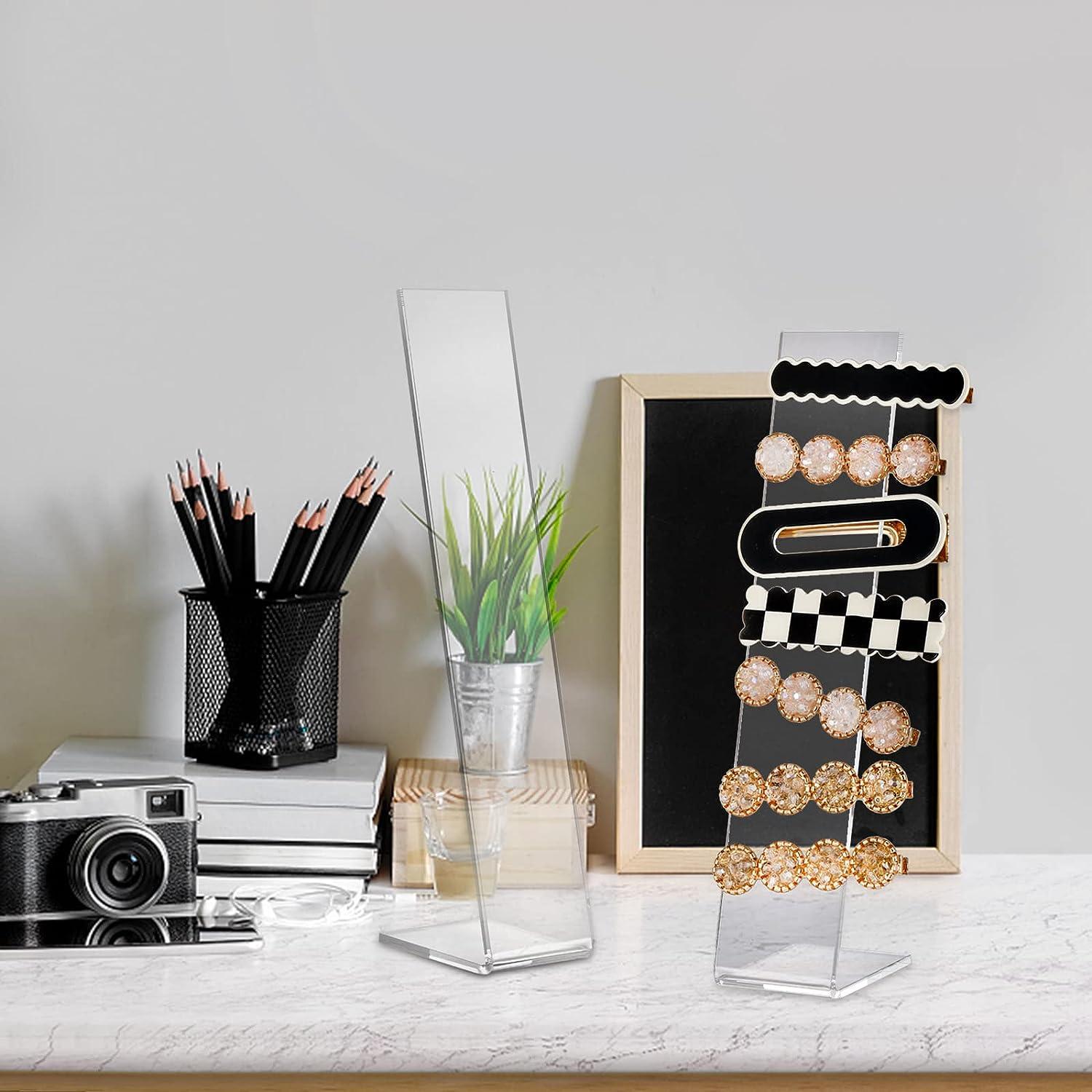 Suwimut 15-Piece Acrylic Hair Clip Display Stand - Clear L-Shaped ...