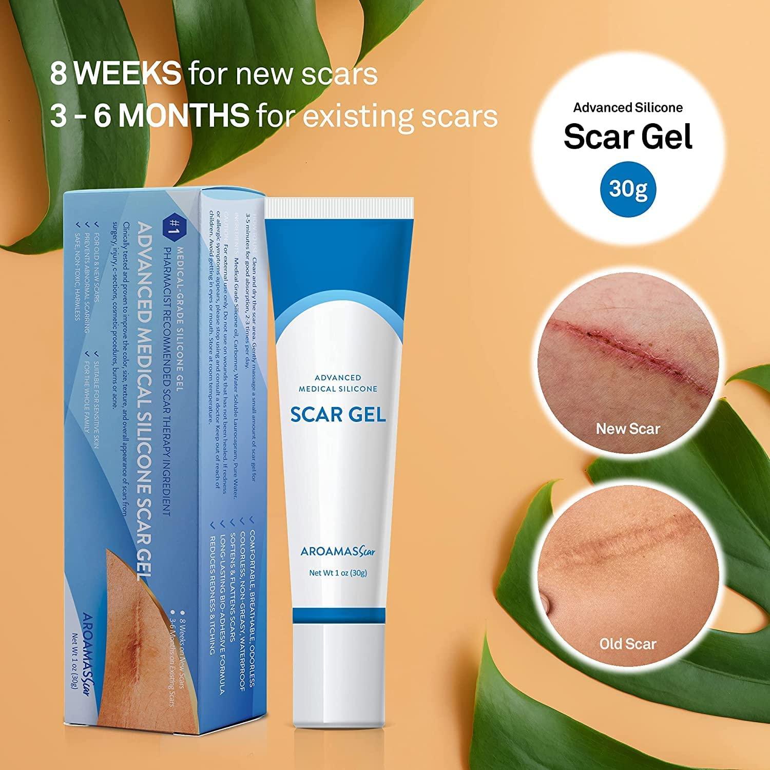 Aroamas Scar Silicone Gel 30g - Soften & Flatten Surgical Scars ...
