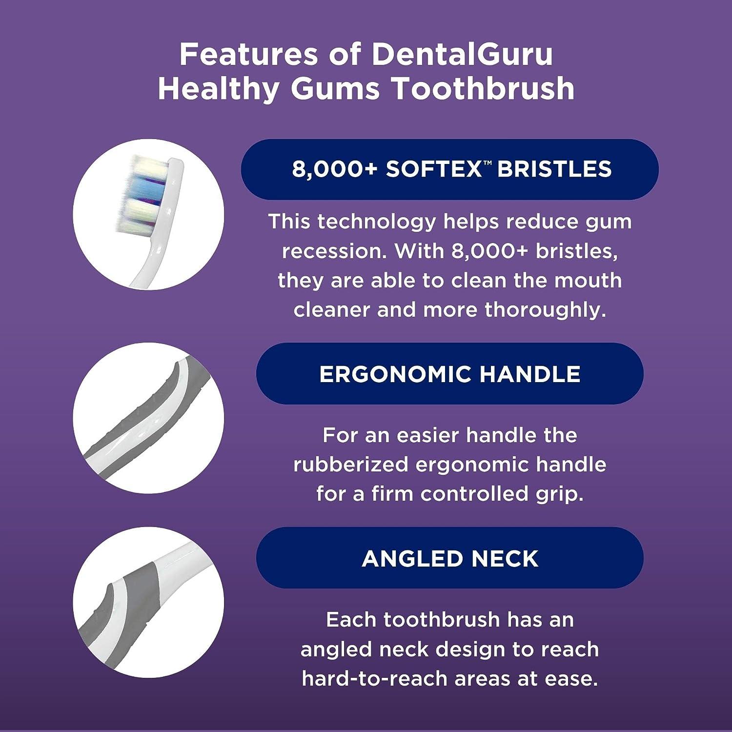 GuruNanda Butter On Gums Ultra Soft Toothbrush - 6 Pack Assorted Colors ...