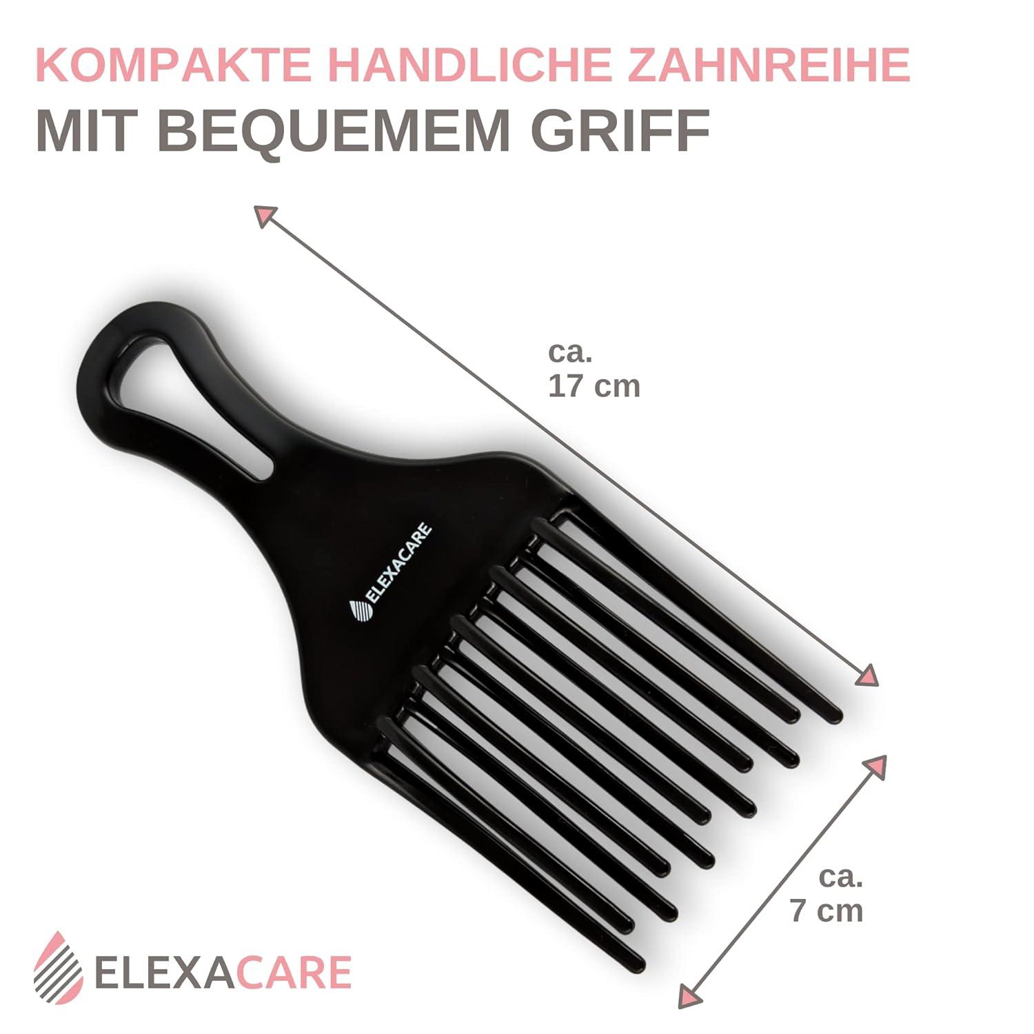 ELEXACARE Afro Comb - Wide-Toothed Finger Styler for Curls & Curly Hair ...
