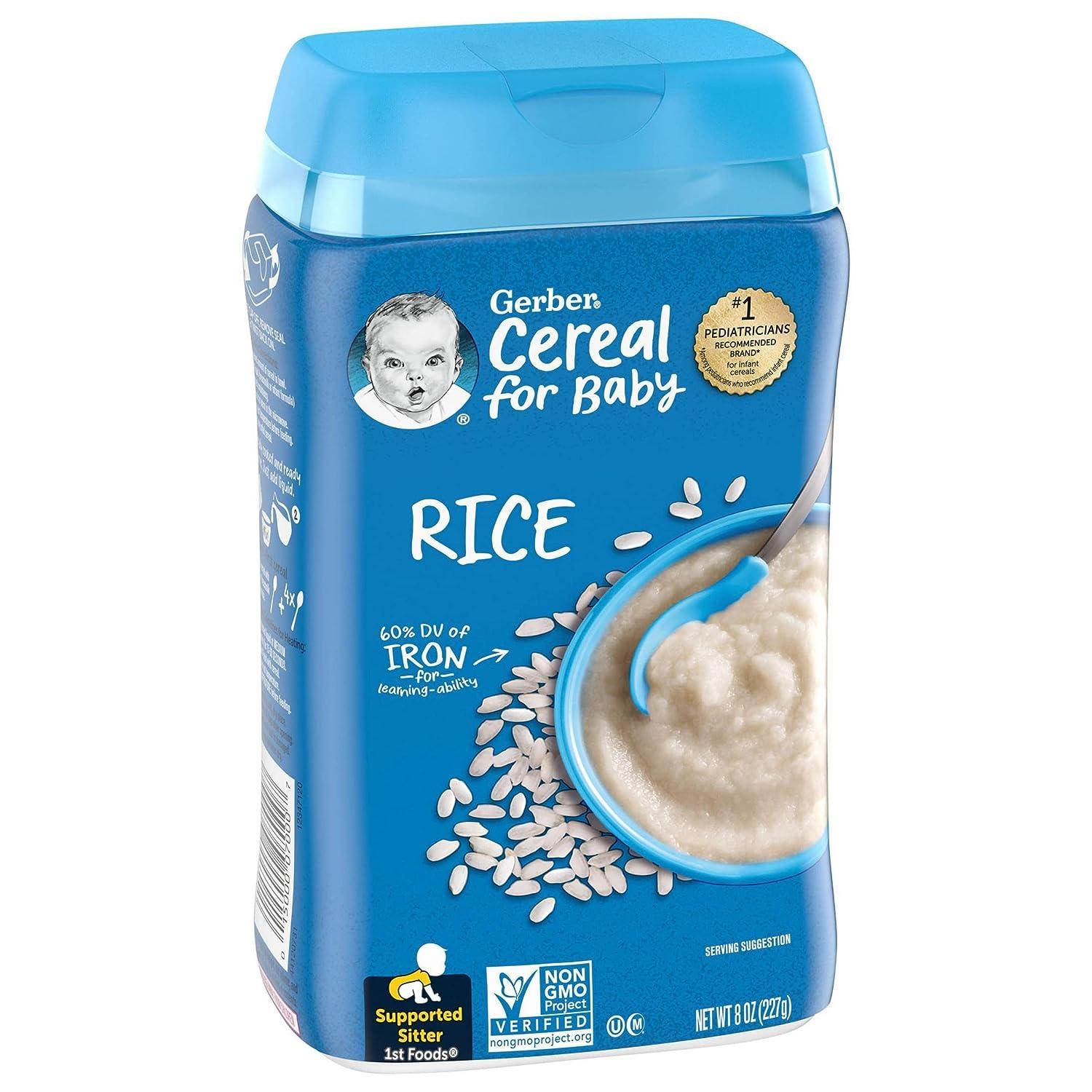 Gerber Baby Cereal 1st Foods Rice 8oz - Essential First Solid Food for ...